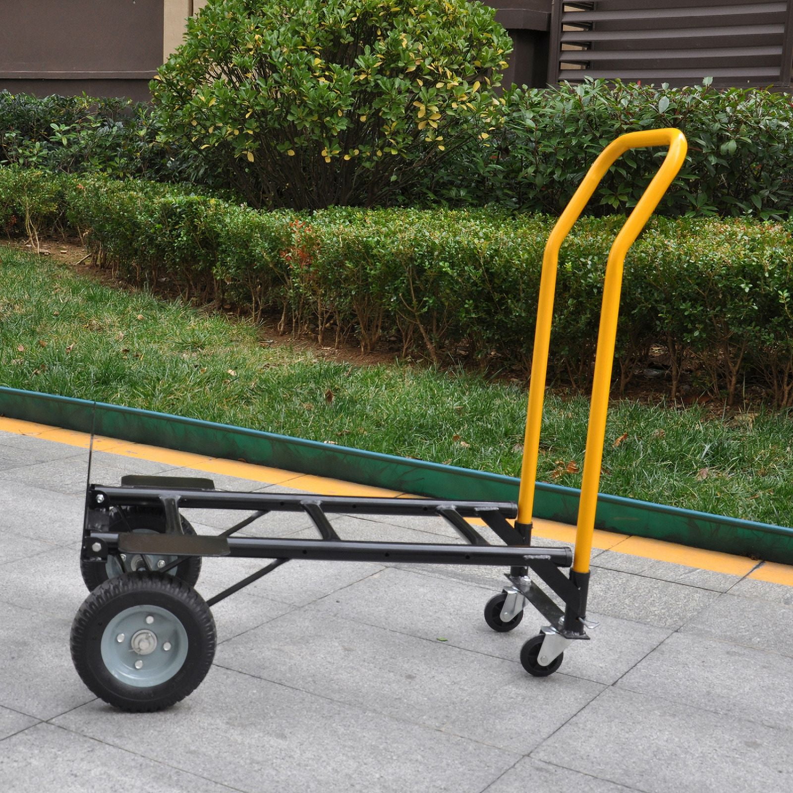 Hand Truck Dual Purpose 2 Wheel Dolly Cart and 4 Wheel Push Cart with ...