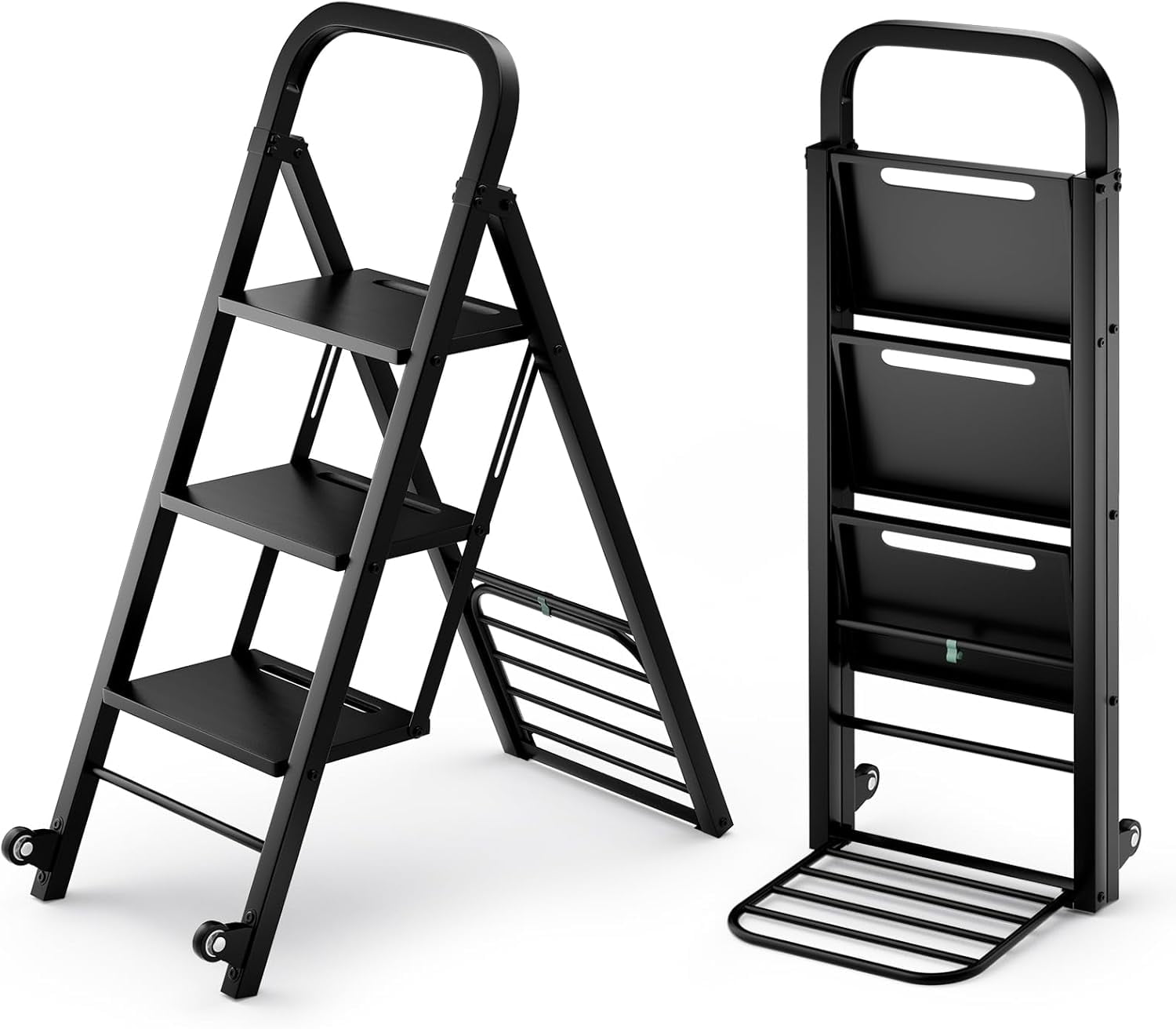 Hand Truck, Folding Hand Truck Dolly withStep Ladder, Heavy Duty Dolly ...