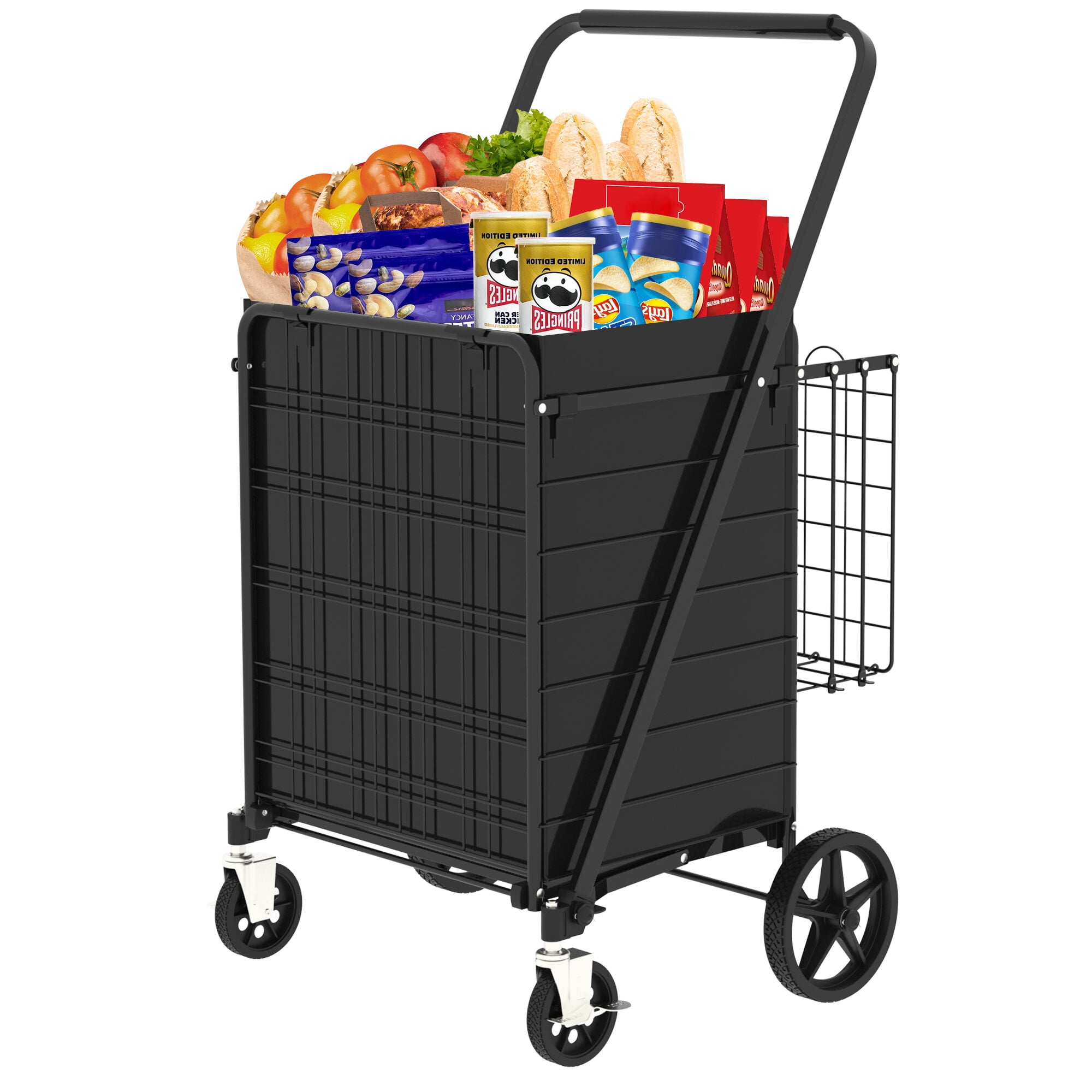 Hand Truck Large Shopping Cart with Brake,Grocery Cart on Wheels ...