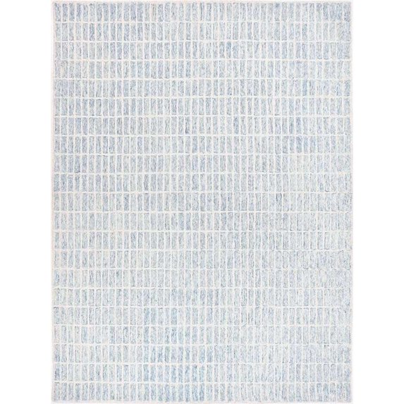 Hand-Tufted 100% New Zealand Wool Area Rug | Modern Grid Pattern Carpet ...
