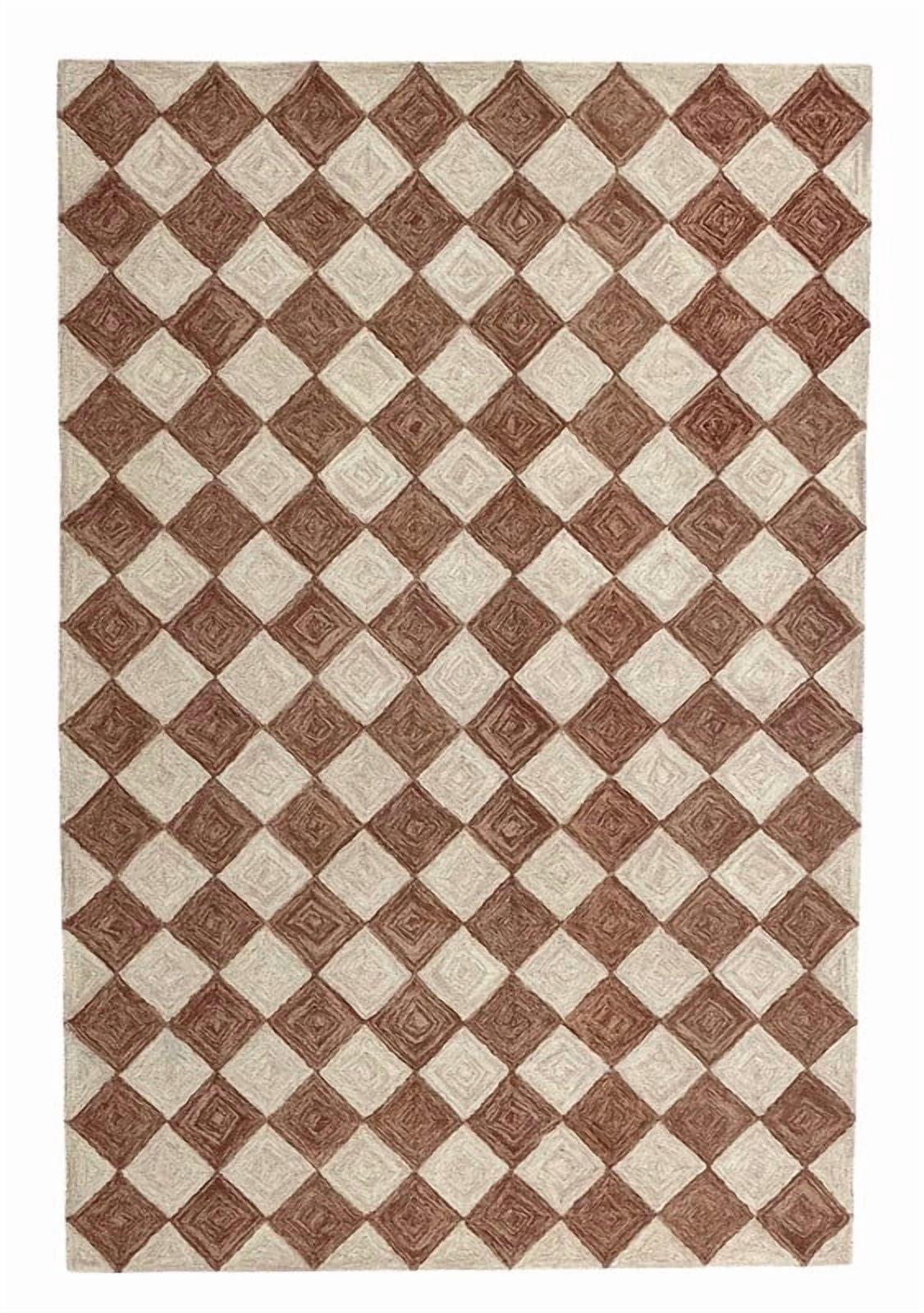 Artcore Geometric Tufted Red Geometric Area Rugs, 5 x 8, High Traffic ...