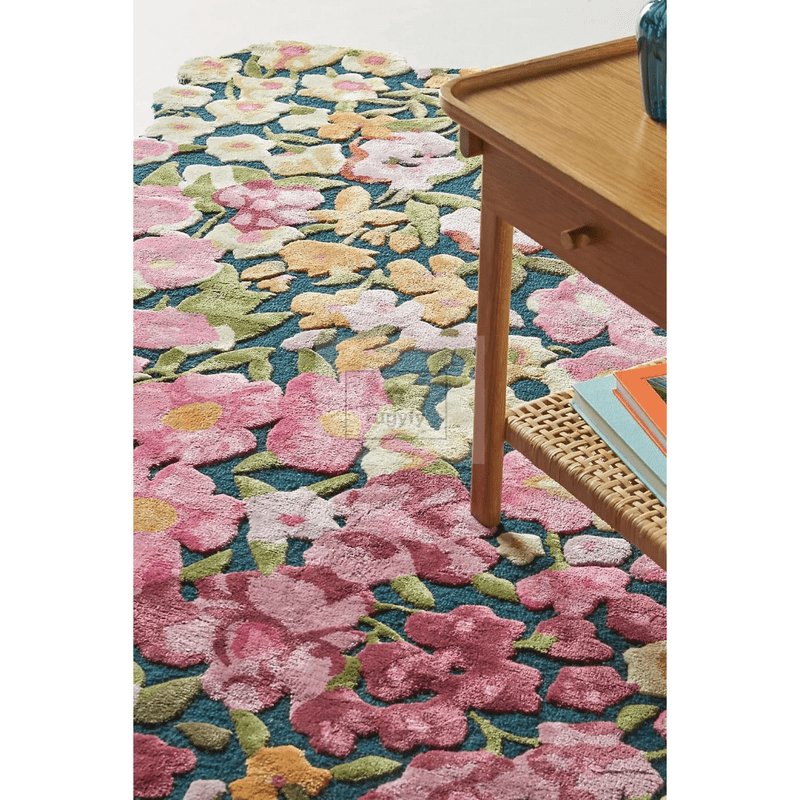 Hand-Tufted Floral Cassia Wool & Silk Rug | Colorful Botanical Design ...