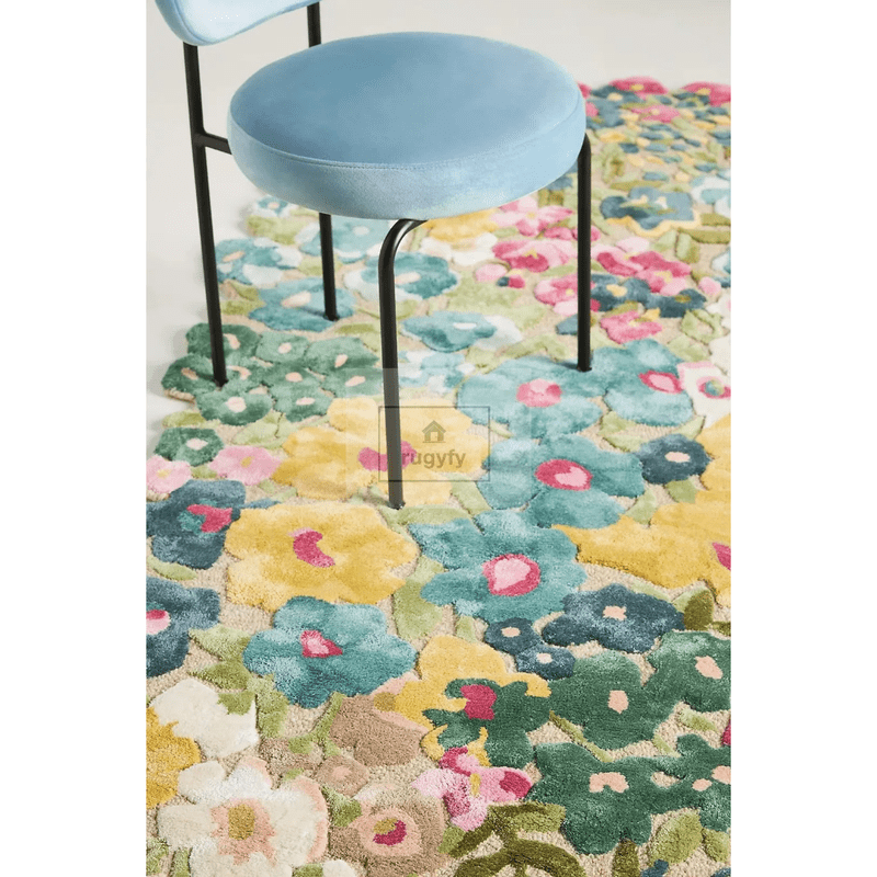 Hand-Tufted Floral Cassia Wool & Silk Rug | Colorful Botanical Design ...