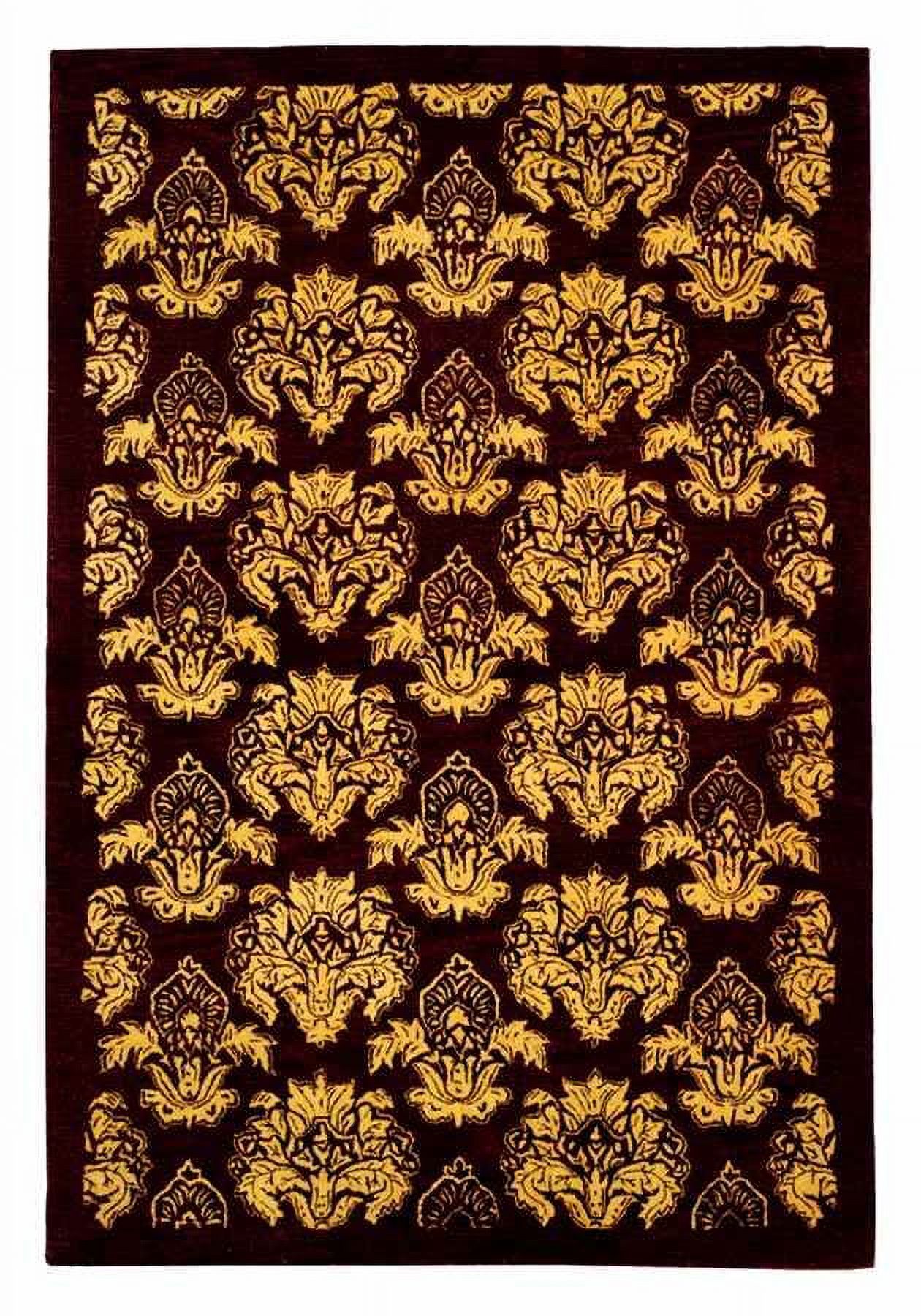 Hand-Tufted Gold & Wine Wool Rug (6 ft. Round) - Walmart.com