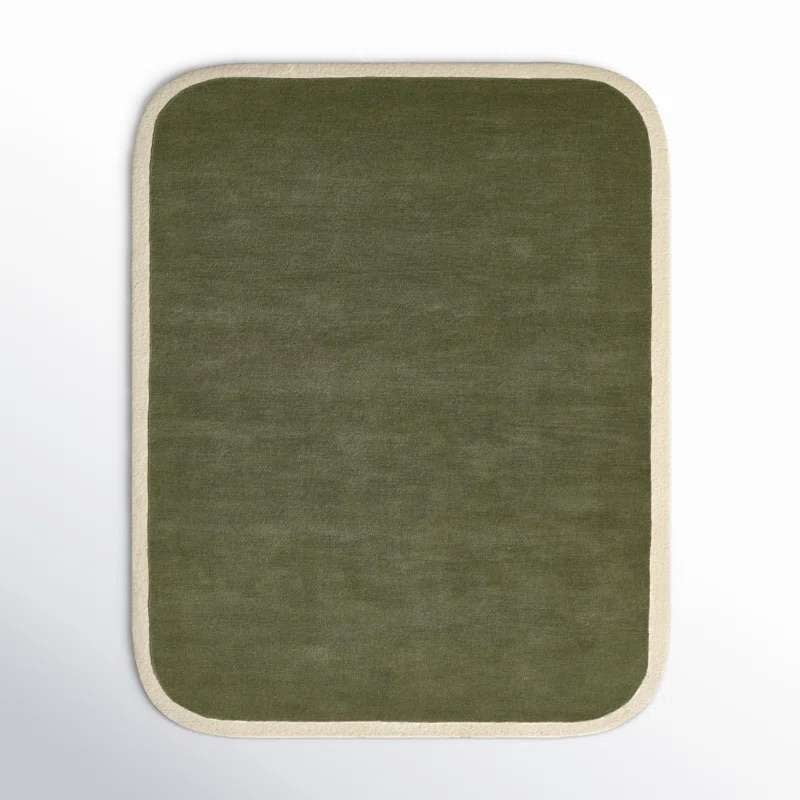 Hand-Tufted Olive Green Wool Area Rug | Luxurious 100% New Zealand Wool ...
