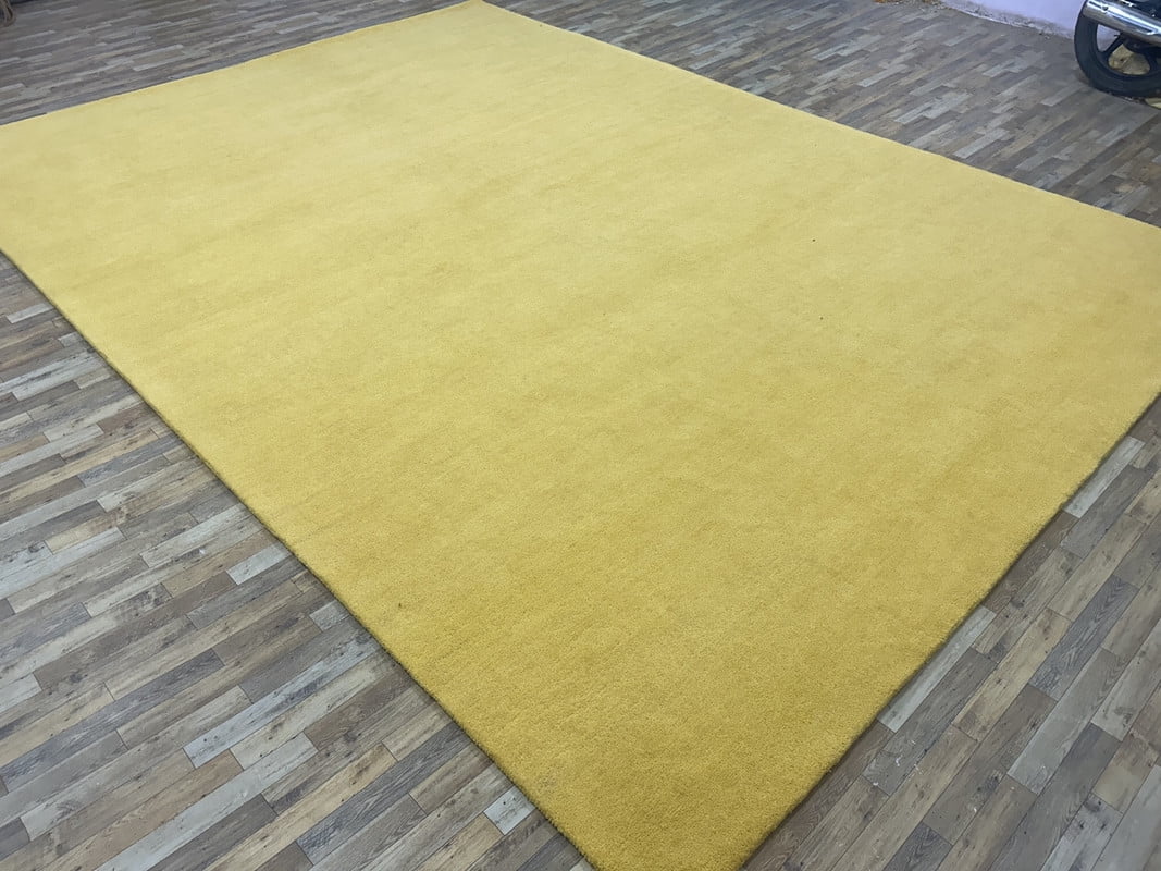 Hand Tufted Plain Design Carpets for Living Room-Bedroom & Hall (Yellow ...