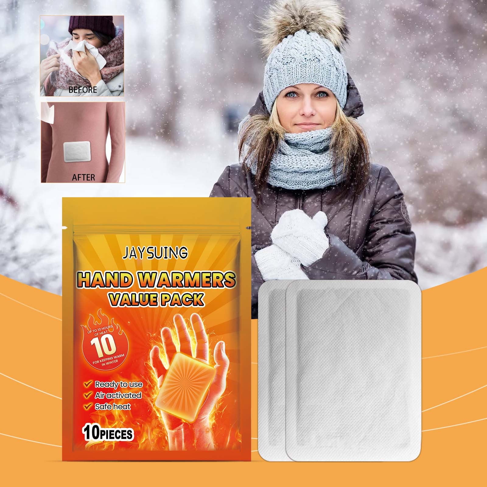 Hand Warmers 10 Pack | Disposable Body & Hand Heating Stickers - Long ...