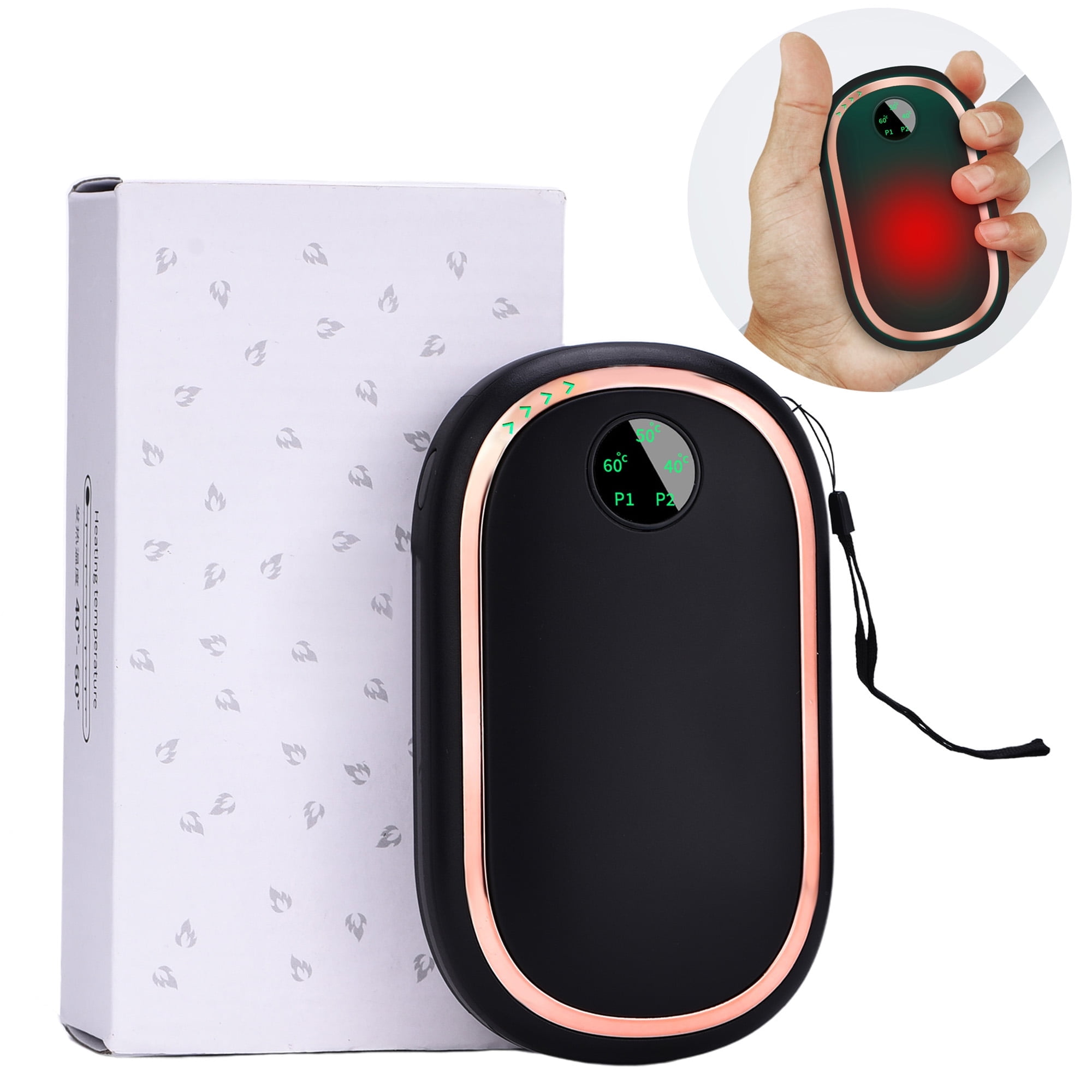 Hand Warmers Rechargeable, 10000mAH Portable Hand Warmer w/Power Bank ...