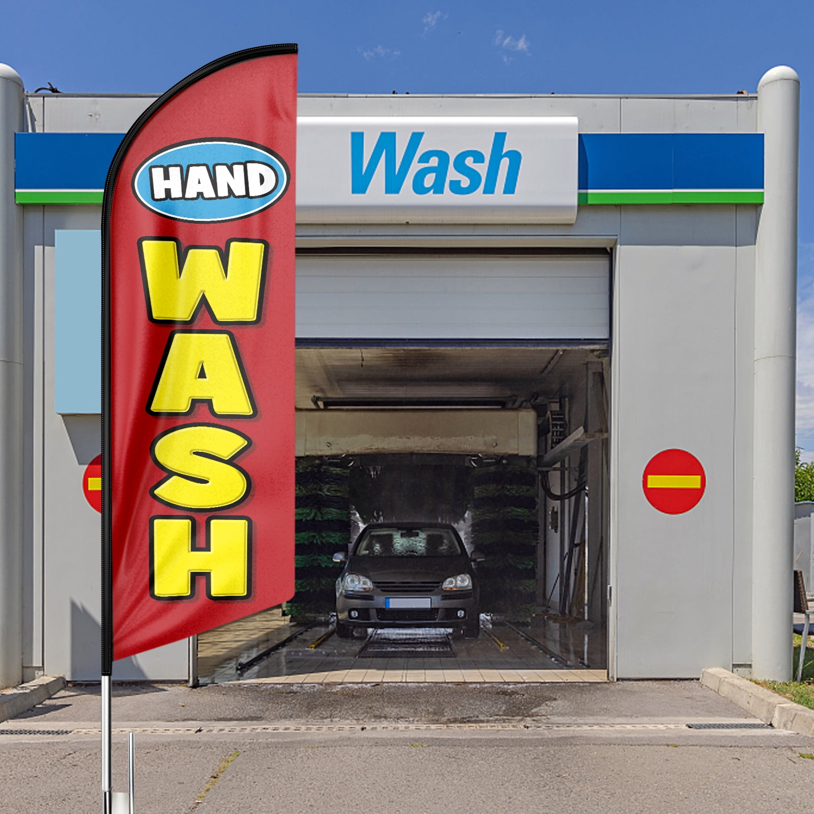 Hand Wash Sign Feather Flag,8FT Hand Wash outdoor advertising flag ...