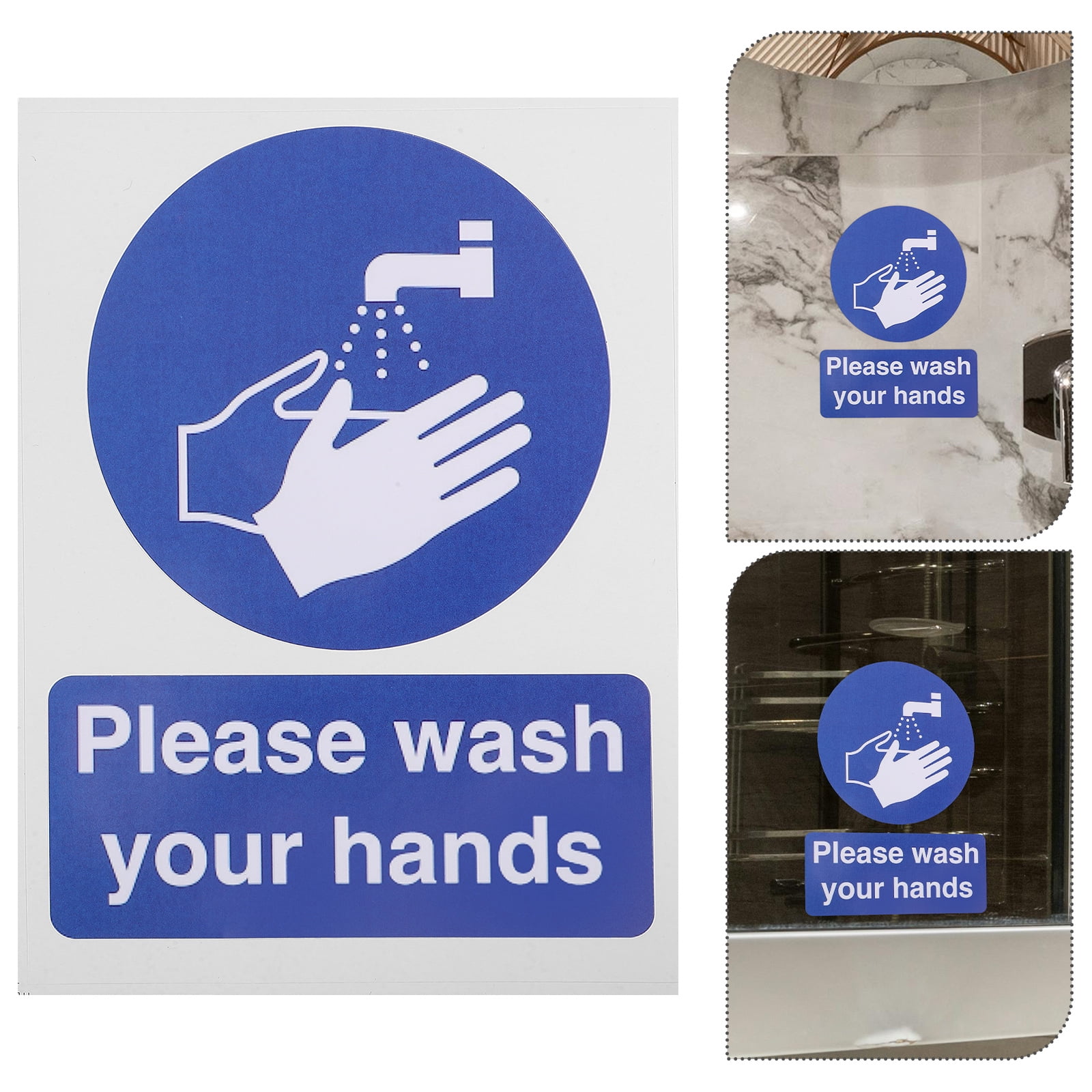 Kkewar Wash Your Hands Stickers with Cute Graphics for Bathroom Walls ...