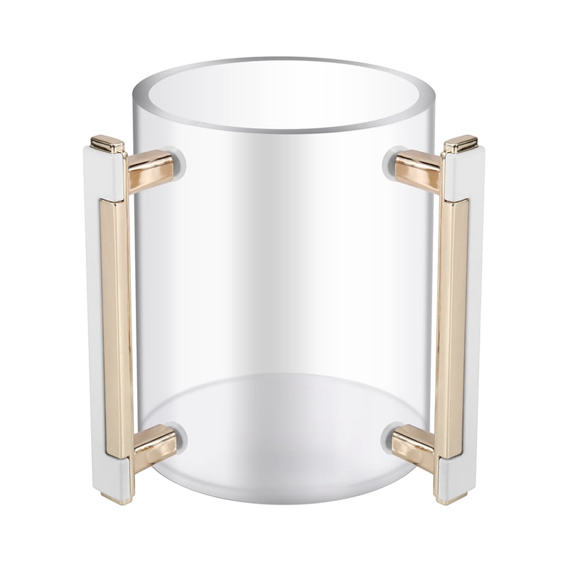Hand Washing Cup Acrylic Round Washing Cup Hand Wash Cup with Two Metal ...