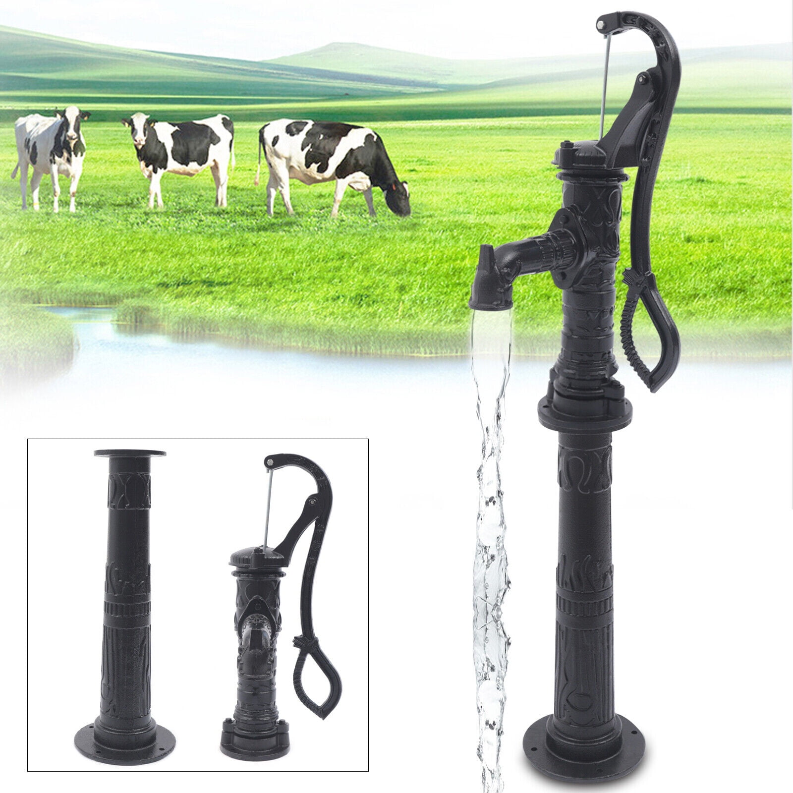 Hand Water Pump Well Pitcher Cast Iron Press Suction Yard Garden ...