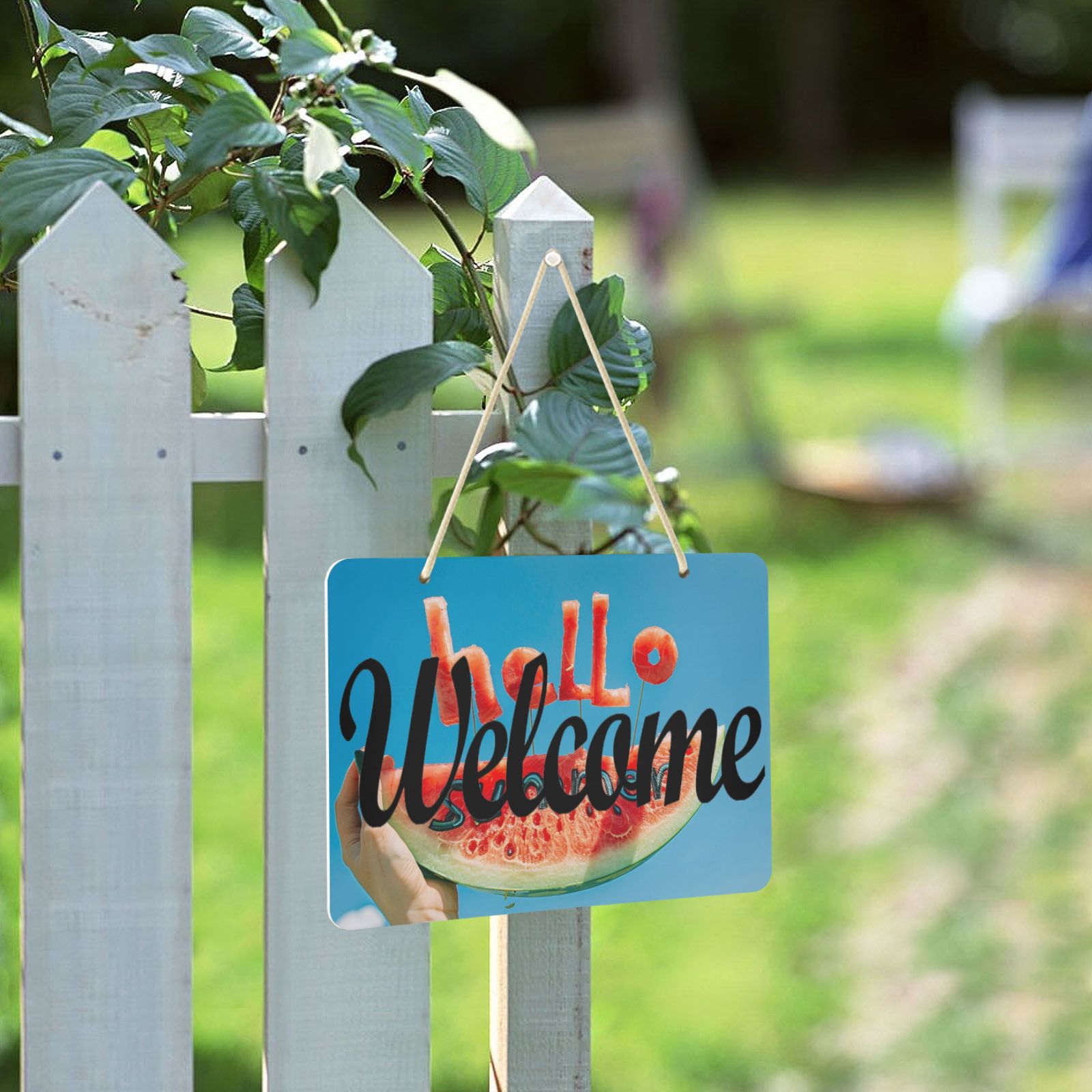 Hand Watermelon Hello Summer Welcome Sign for Front Door Porch Wreath ...