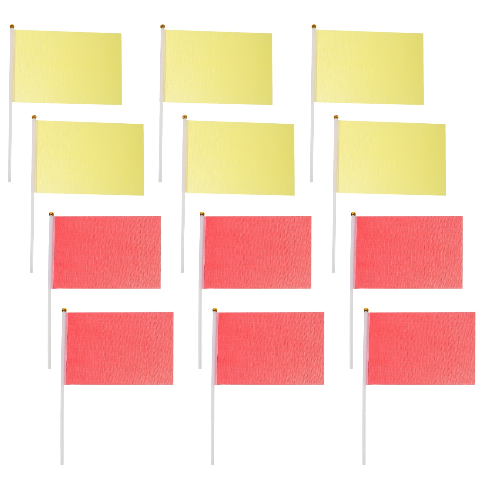 GOOHOCHY 100Set Hand Held Flags Small Handheld Flags Polyester Red For ...