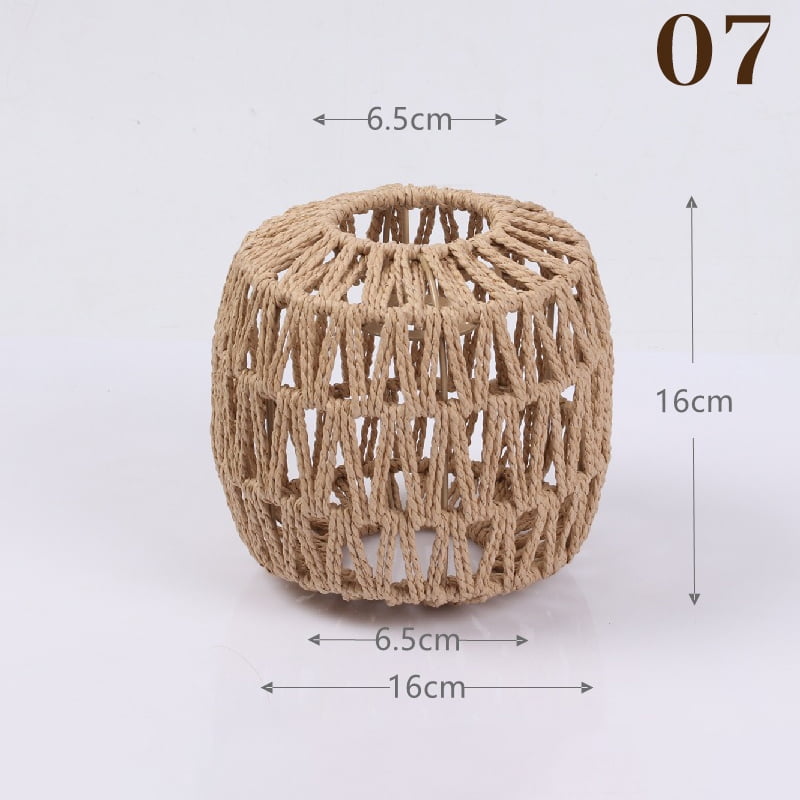 Hand Weave Lampshade Rattan Hanging Lamp Shade Cafe Hotel Light Cover ...