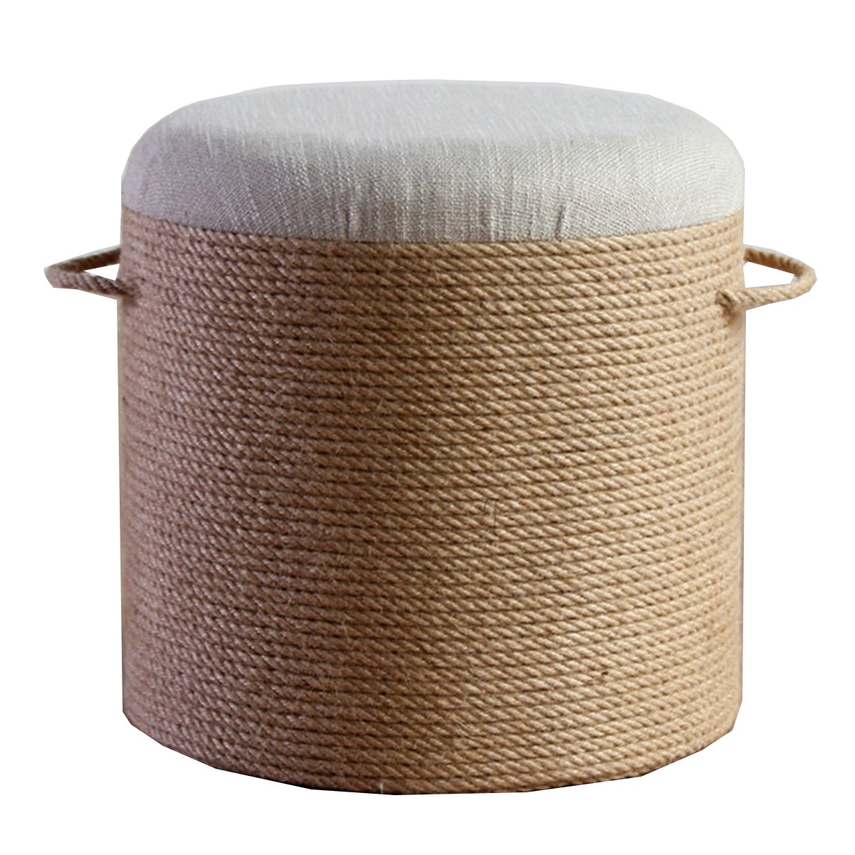Hand Weave Round Footstool, Natural Seagrass Poufs Ottoman Poof, Accent ...