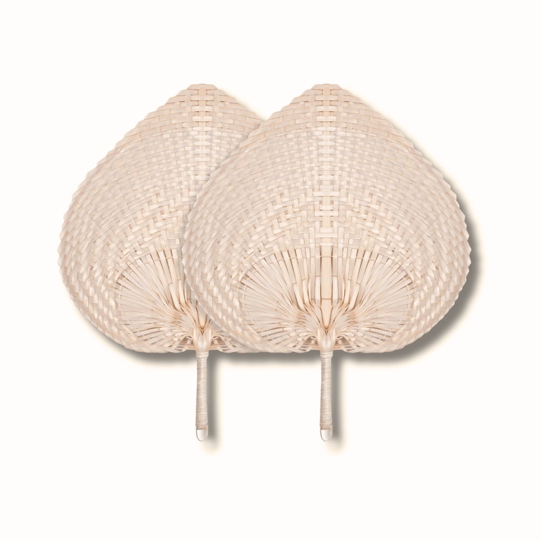 2Pcs Hand Weaving Fans Handmade Palm Leaf Palm Leaf Fans Handheld ...