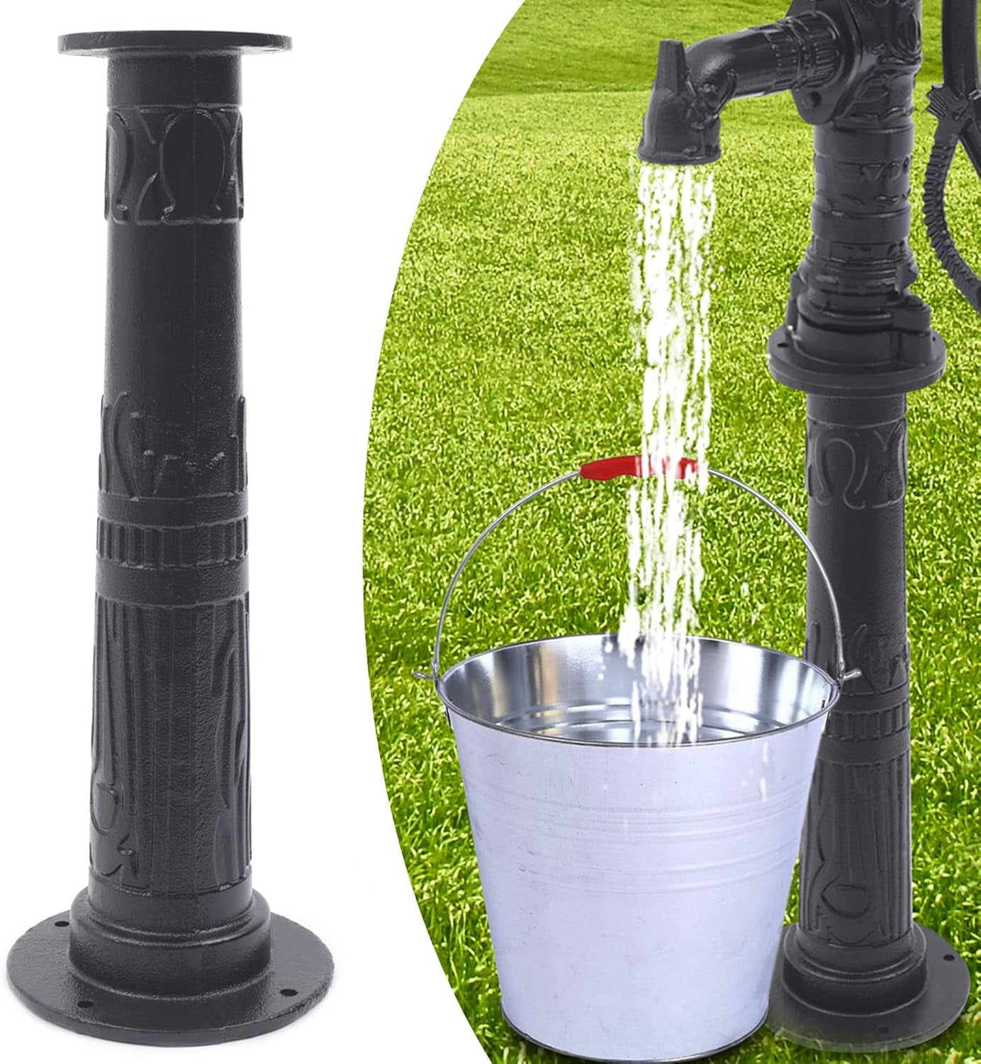 Hand Well Water Pump,Cast Iron Manual Well Pump Pitcher Pump with Ring ...