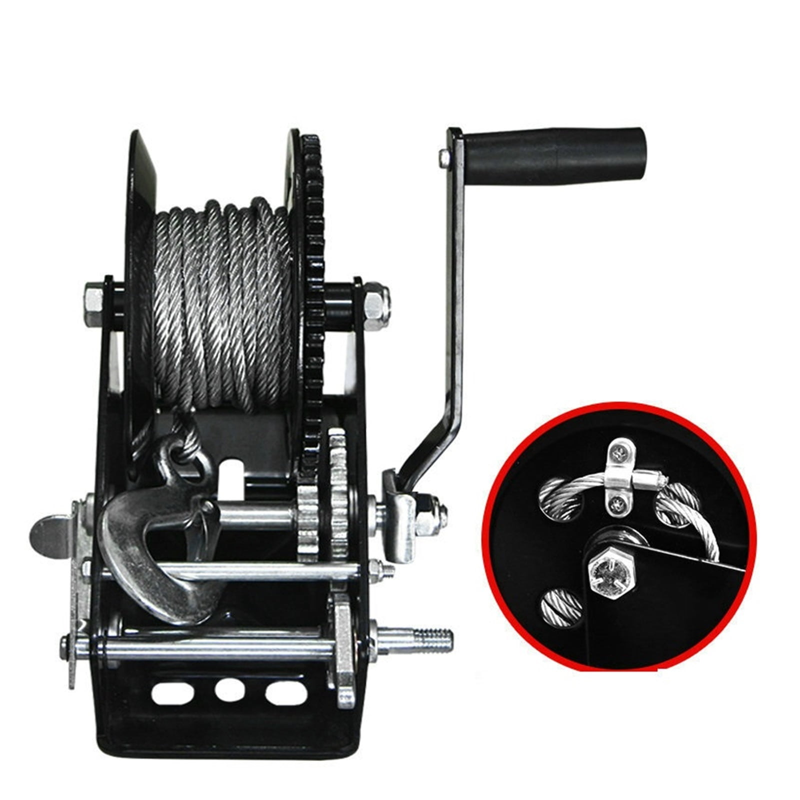 Hand Winch,800LBS Heavy Duty Boat Truck Self Locking Wire Rope Cable ...