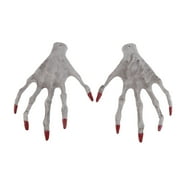 Bobasndm 2Pcs Realistic Artificial Plastic Hands, Creepy Halloween Prop ...