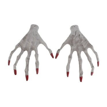 Bobasndm 2Pcs Realistic Artificial Plastic Hands, Creepy Halloween Prop ...
