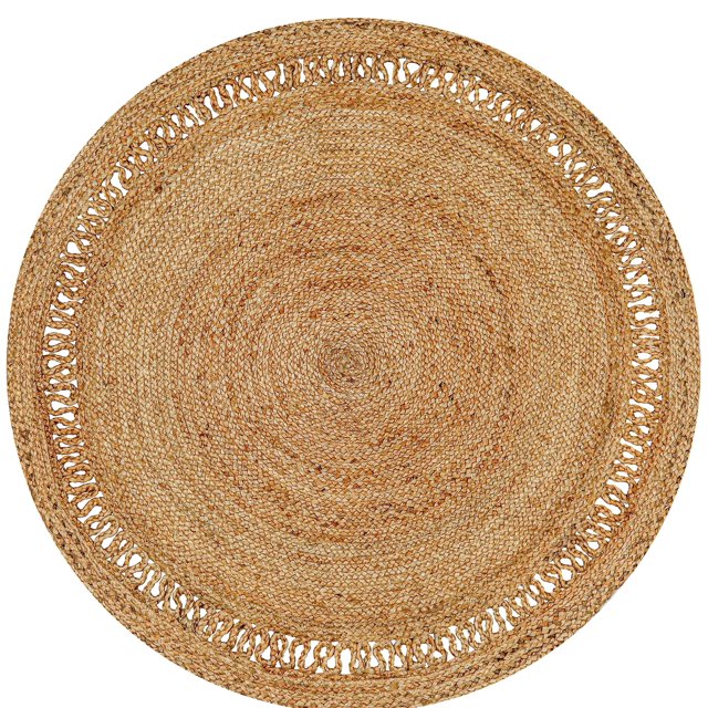 Hand-Woven 8ft Round Jute Area Rug – Reversible & Eco-Friendly Rustic ...