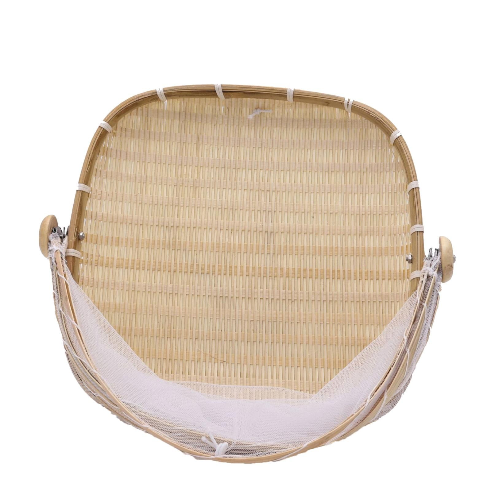 Hand-Woven Bamboo Food Serving Basket, Yoaney Serving Tent Basket with ...