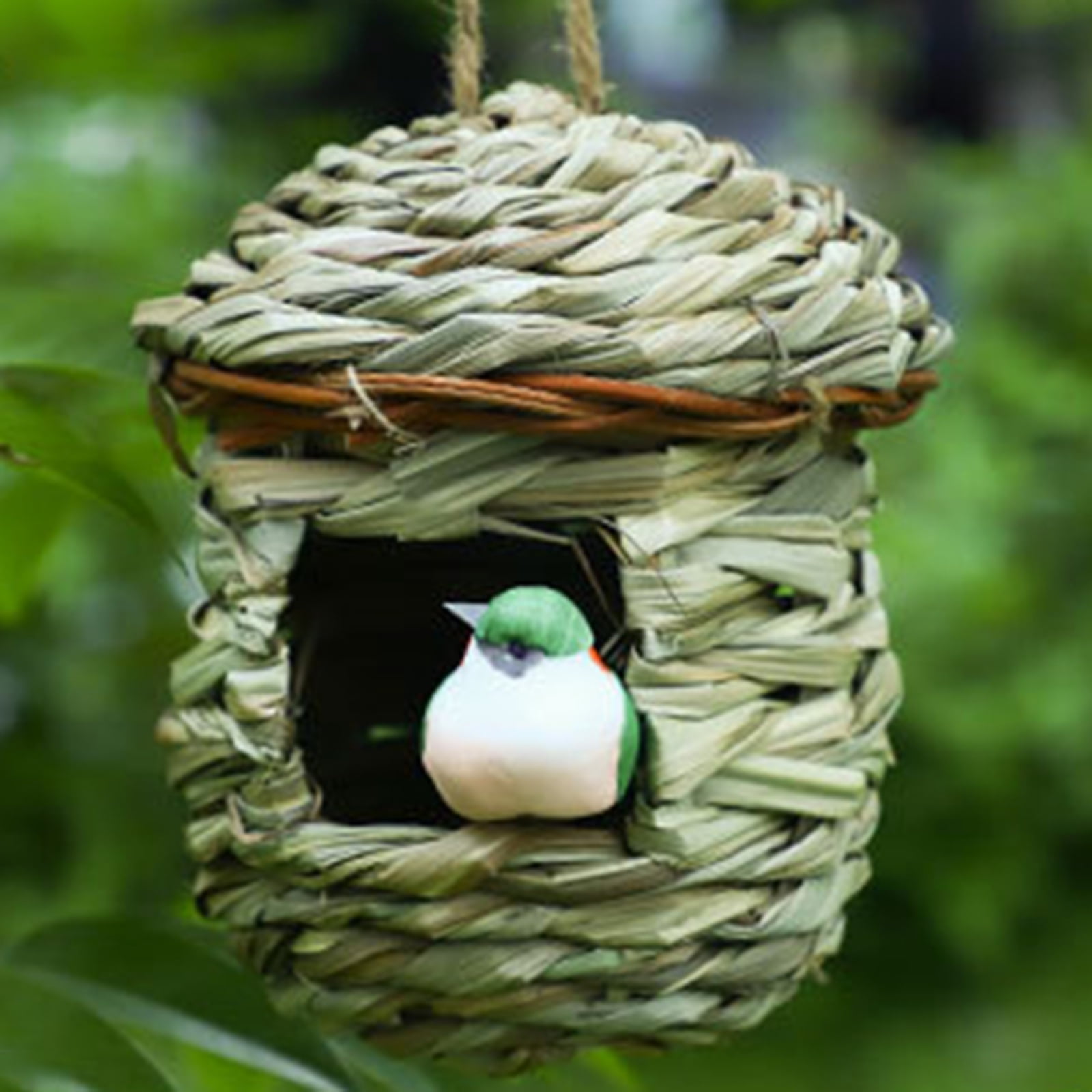 Hand-Woven Bird House Natural Grass Bird Nest Shelter Hut Small Bird ...