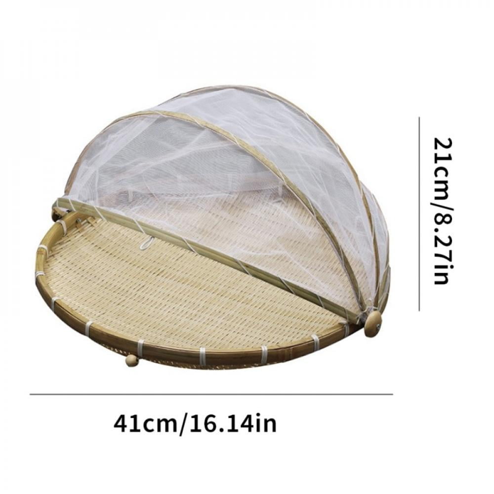 Hand-Woven Food Serving Tent Basket, Fruit Vegetable Bread Cover ...