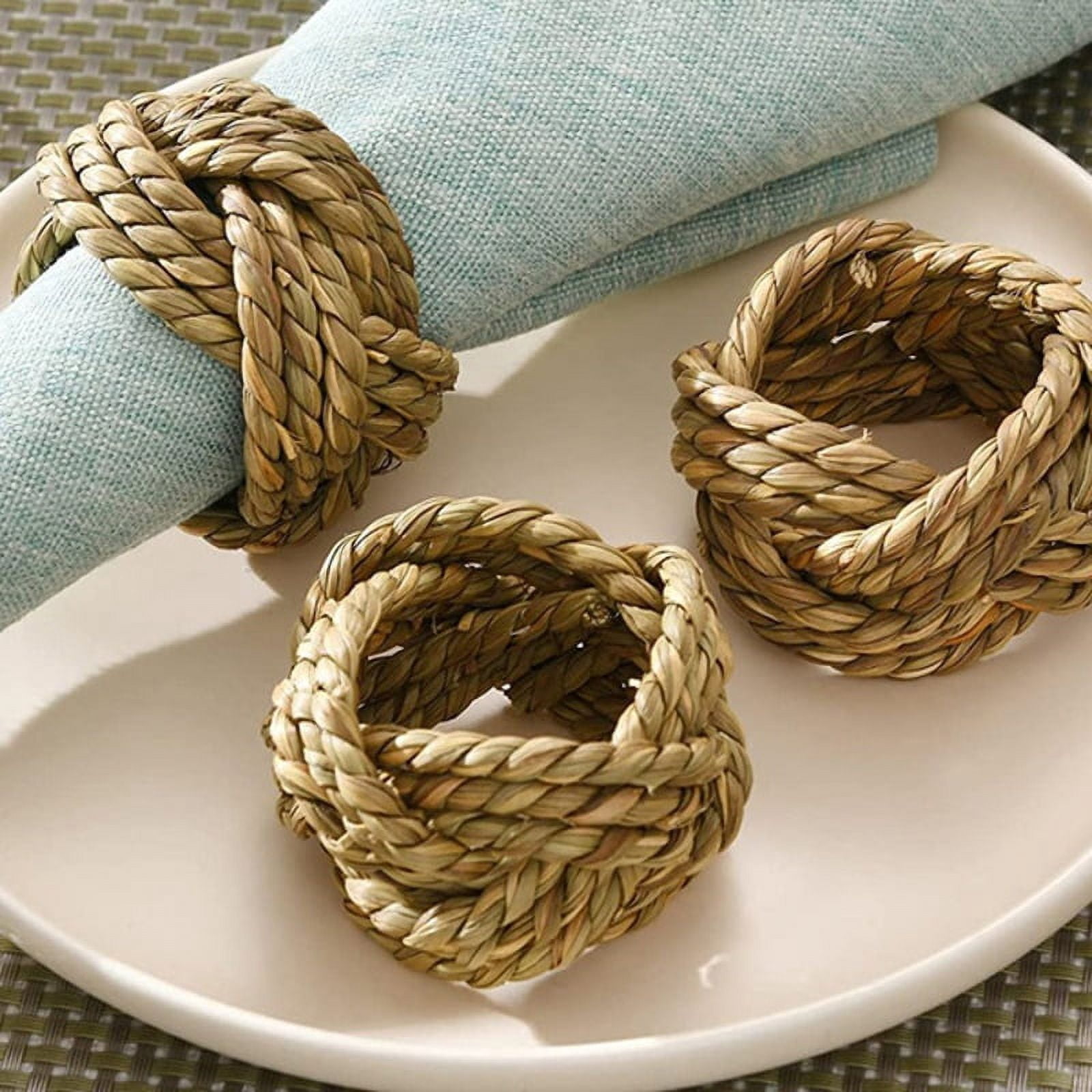 Hand-Woven Natural Rattan Napkin Ring Napkin Ring Straw Ring Western ...
