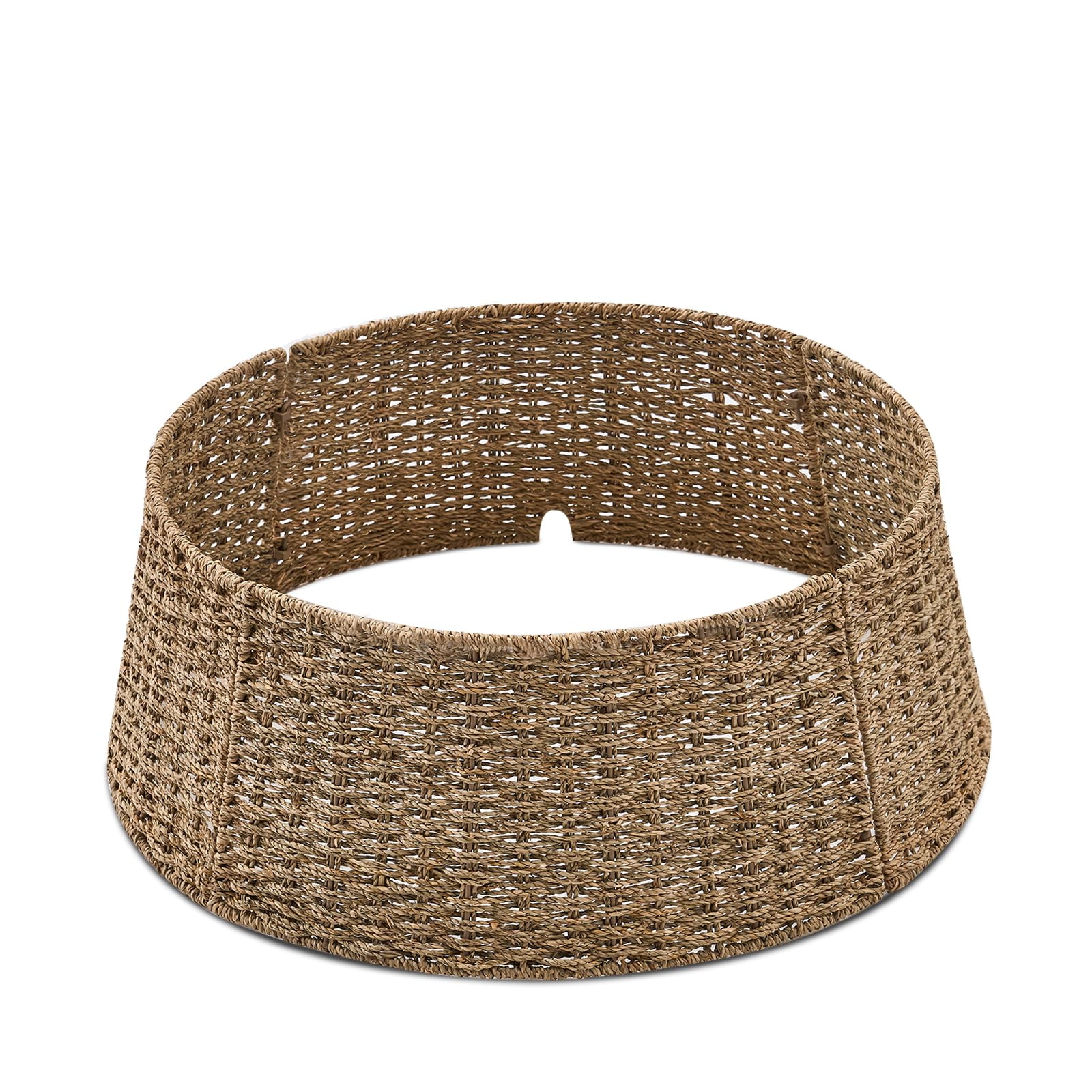 Hand-Woven Natural Seagrass Christmas Tree Collar - Cord Cutout Design ...