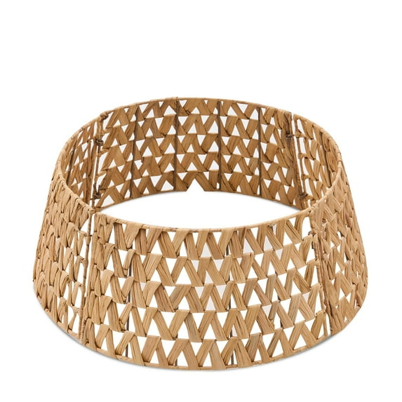 Hand-Woven Natural Water Hyacinth Christmas Tree Collar - Cord Cutout ...