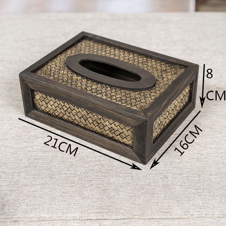 Hand Woven Rectangle Tissue Box Cover，Tissue Paper Box Napkin Dispenser ...