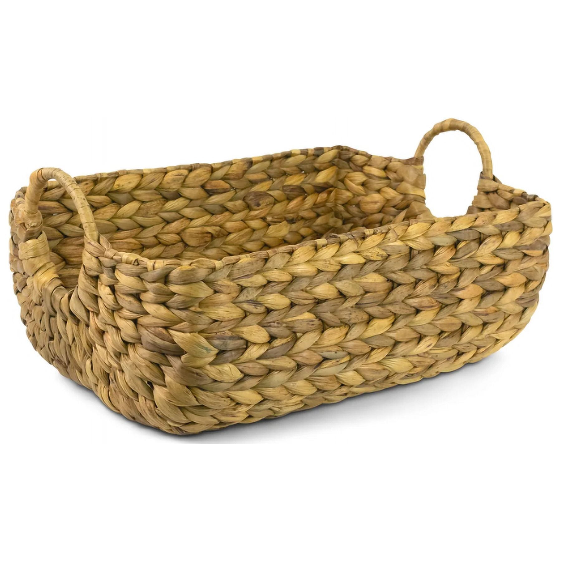 Hand Woven Water Hyacinth Storage Basket Shelf Organizer Rectangular ...
