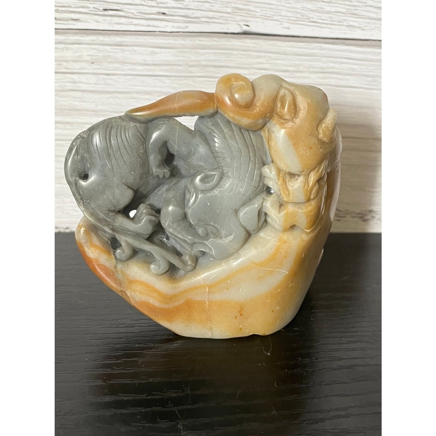 Hand-carved Chinese-style decorative tabletop objects made of marble ...