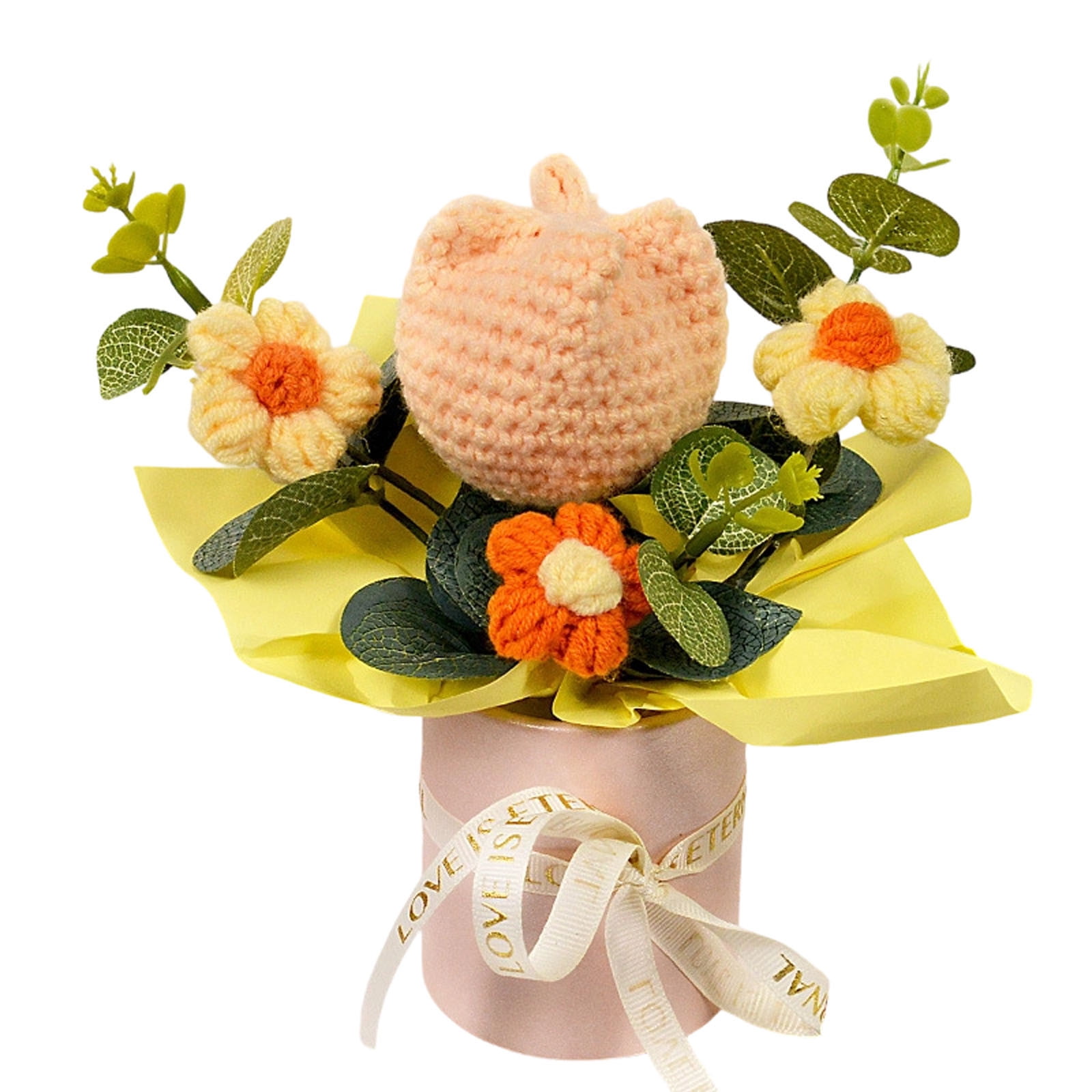 Hand-crocheted Bouquet of Tulips, a Tabletop Floral Home Decor Piece ...