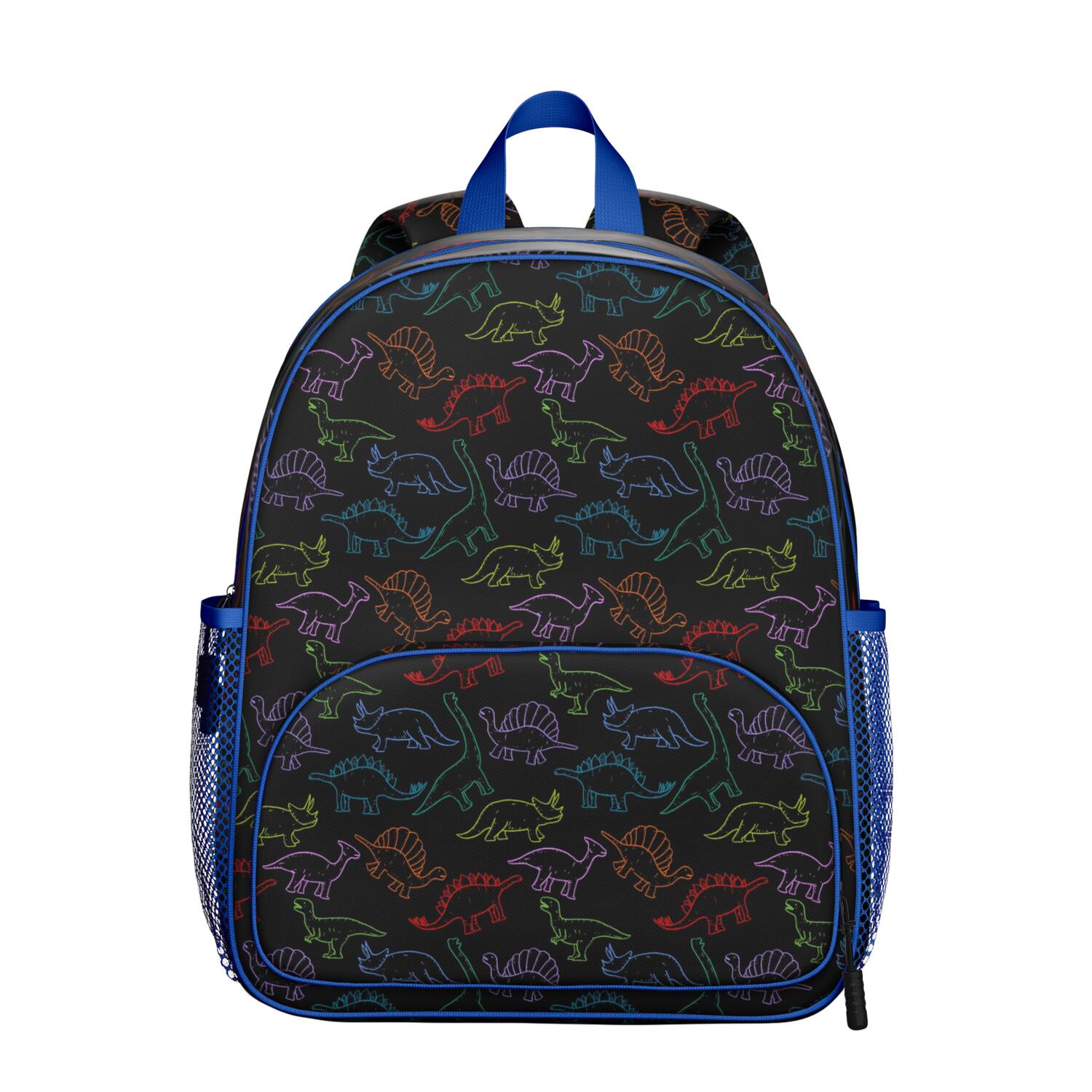 Hand-drawn Cartoon Dino Student Backpack – Colorful Roaring Dinosaur ...