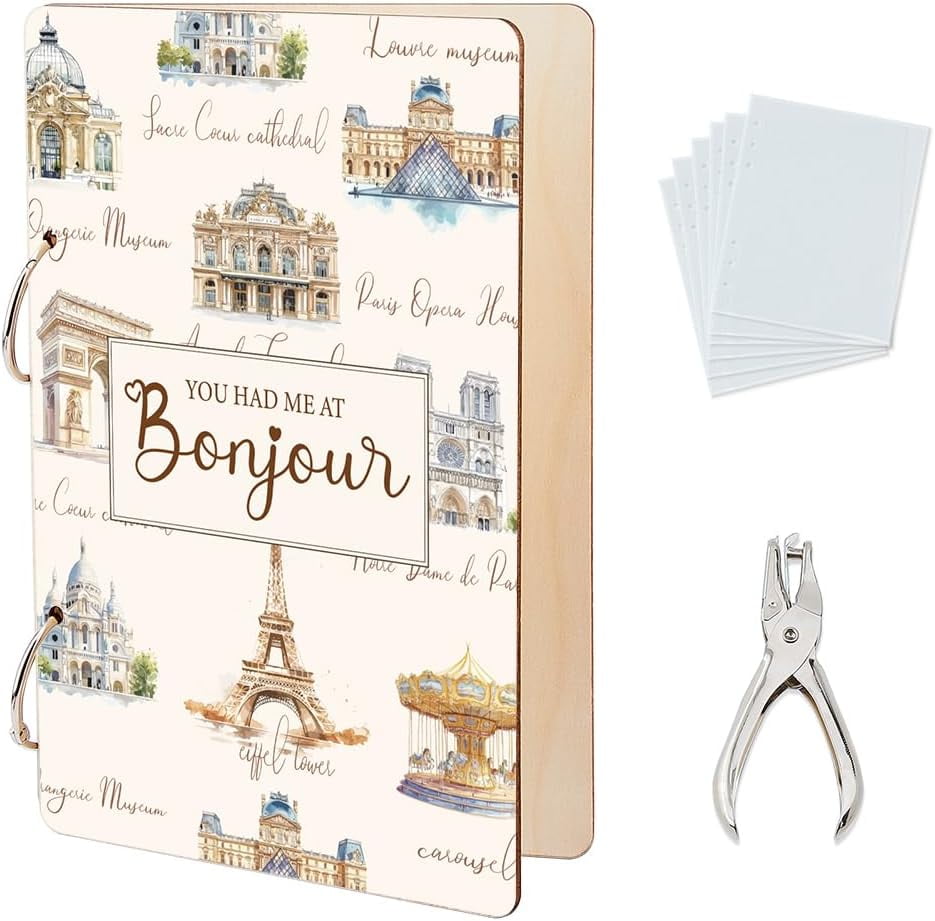 Hand drawn Paris Greeting Card Holder Organizer You Had Me At Bonjour ...