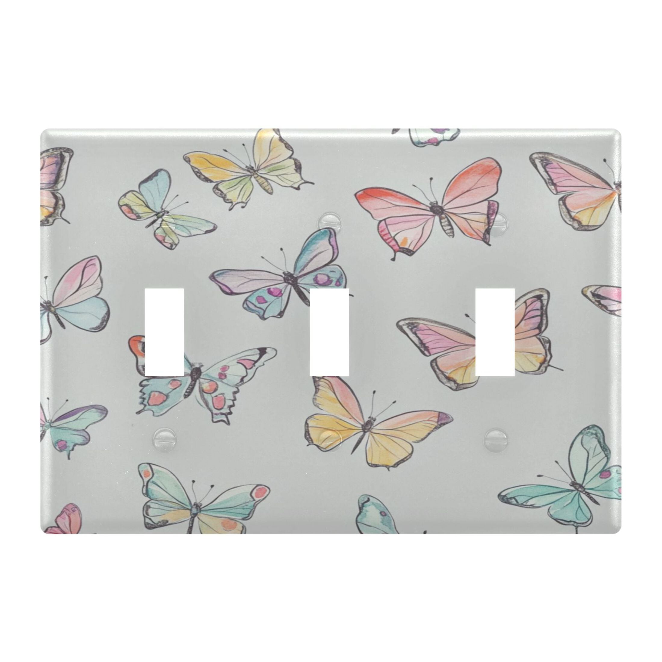 Hand-drawn Pastel Colors Butterflies Decorative Light Switch Plates ...