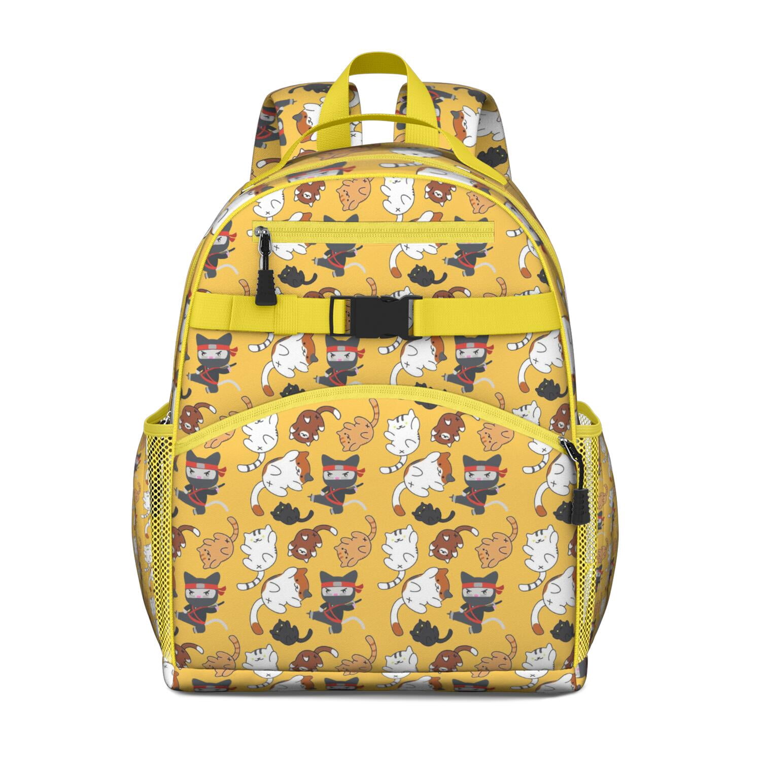 Hand-drawn Watercolor Cat Students Backpack Featuring Cat Print Design ...