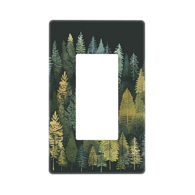 Hand drawn forest Switch Cover Decorative Wall Plate / 1-Gang Screwless ...