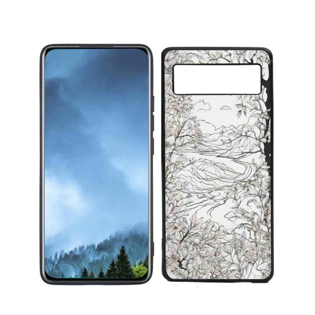 Hand-drawn-nature-outlines-4 Phone Case, Designed for Google Pixel 6 ...