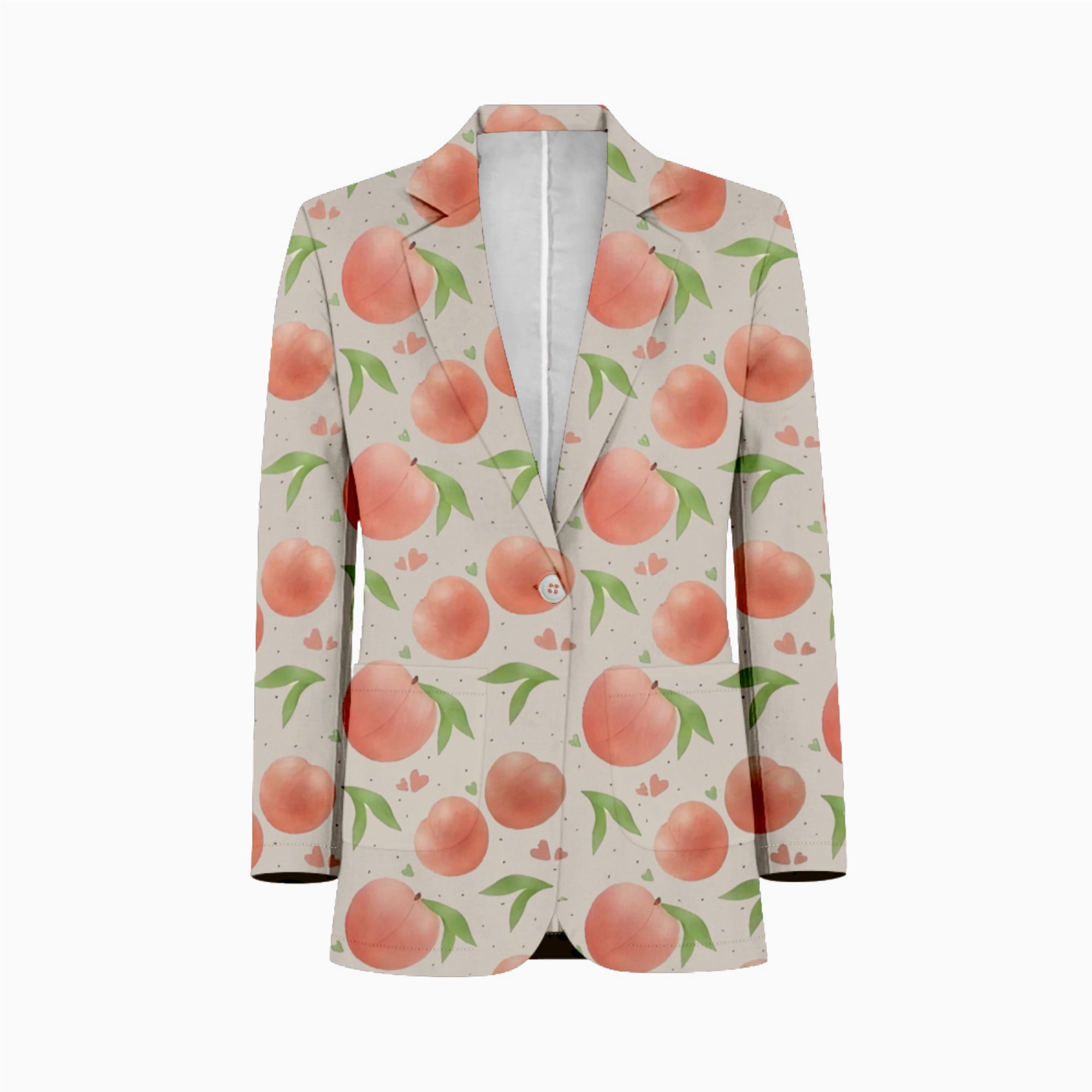 Hand drawn peach pattern Mens Suits Shawl Collar Slim Fit Suit Mens ...