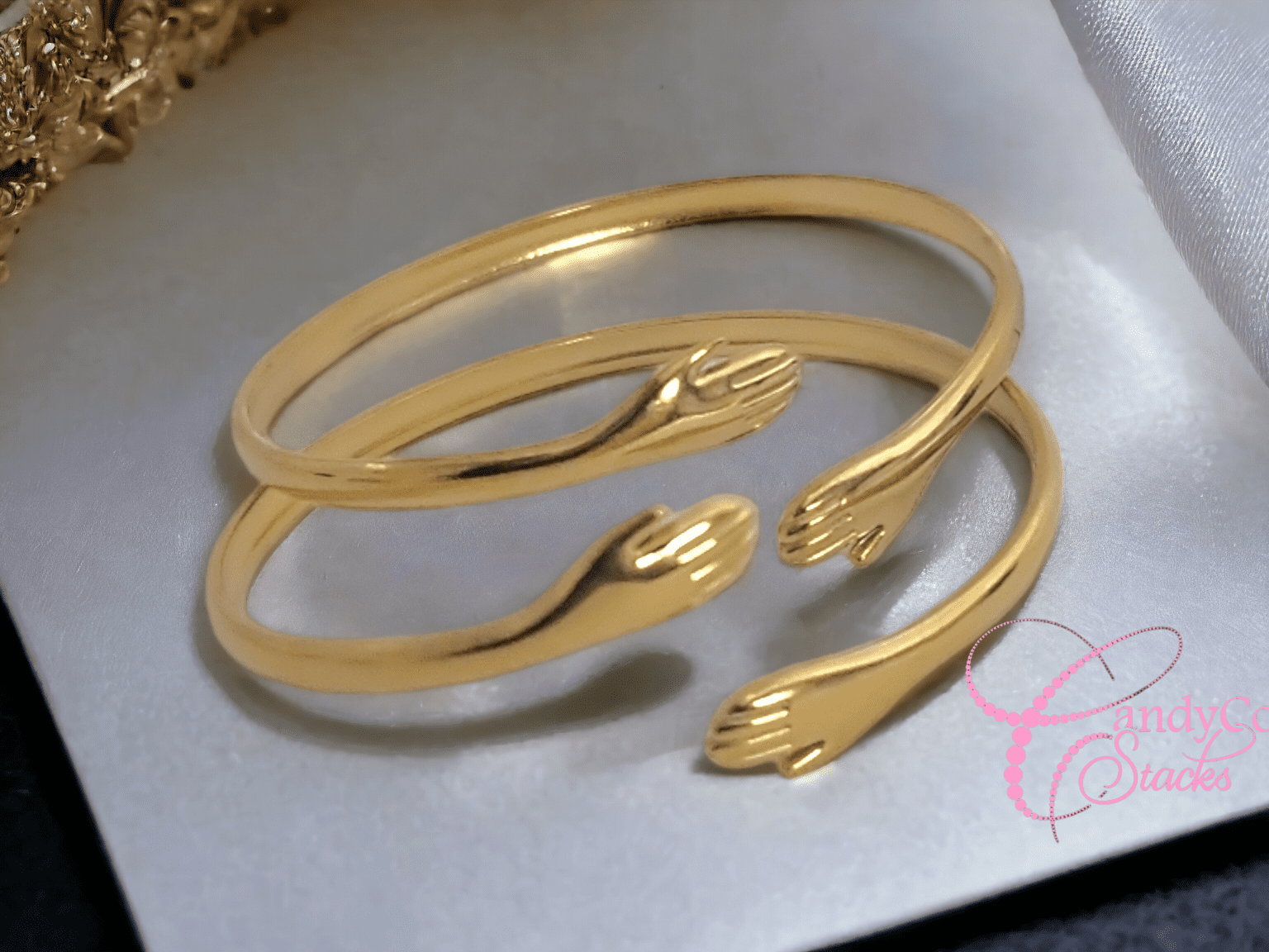 Hand end fist brass West Indian stacking bangle sterling silver ...