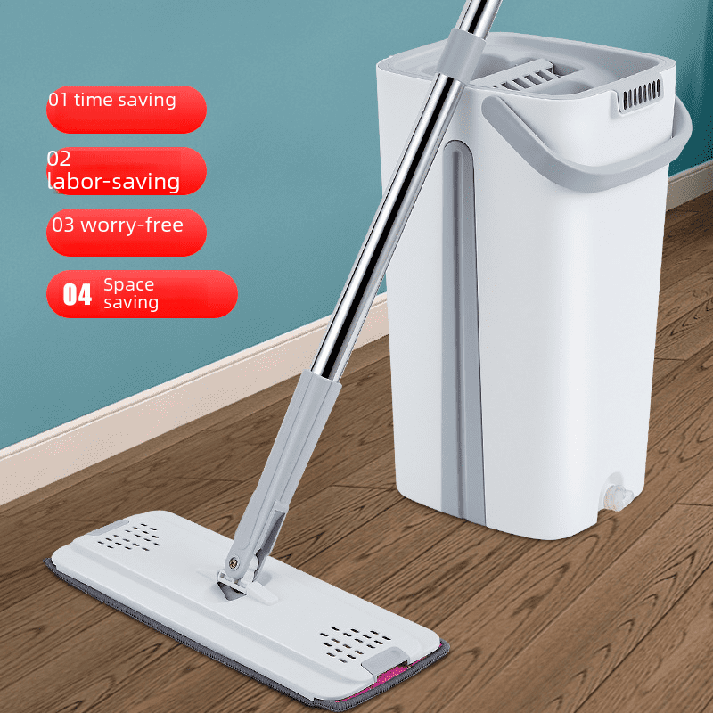 Hand-free Lazy Mop Sewage Separation Double Scratch Mop Bucket Set Flat ...