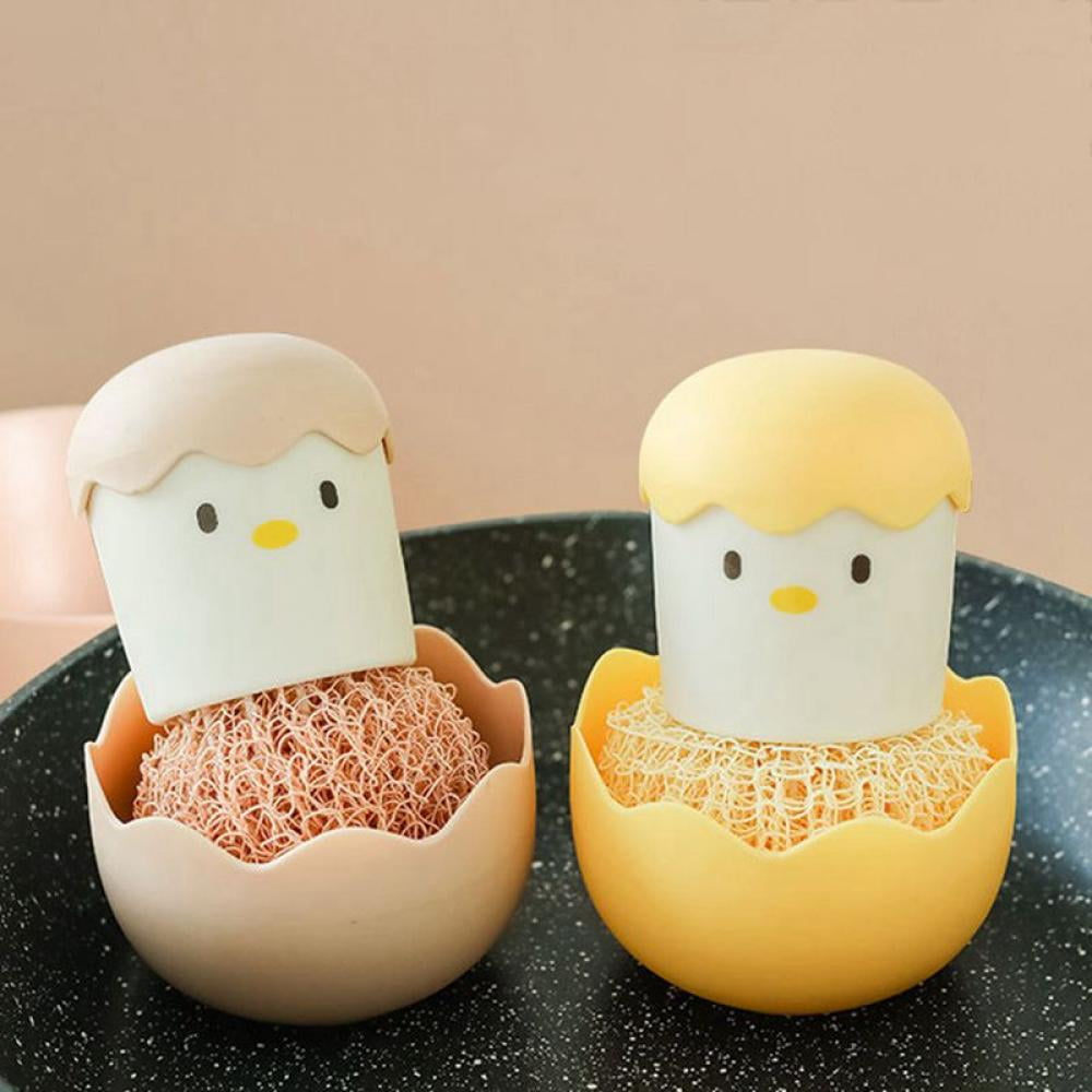 Hand-held Dish Brush Cleaning Ball, Creative Eggshell Chicken Palm ...