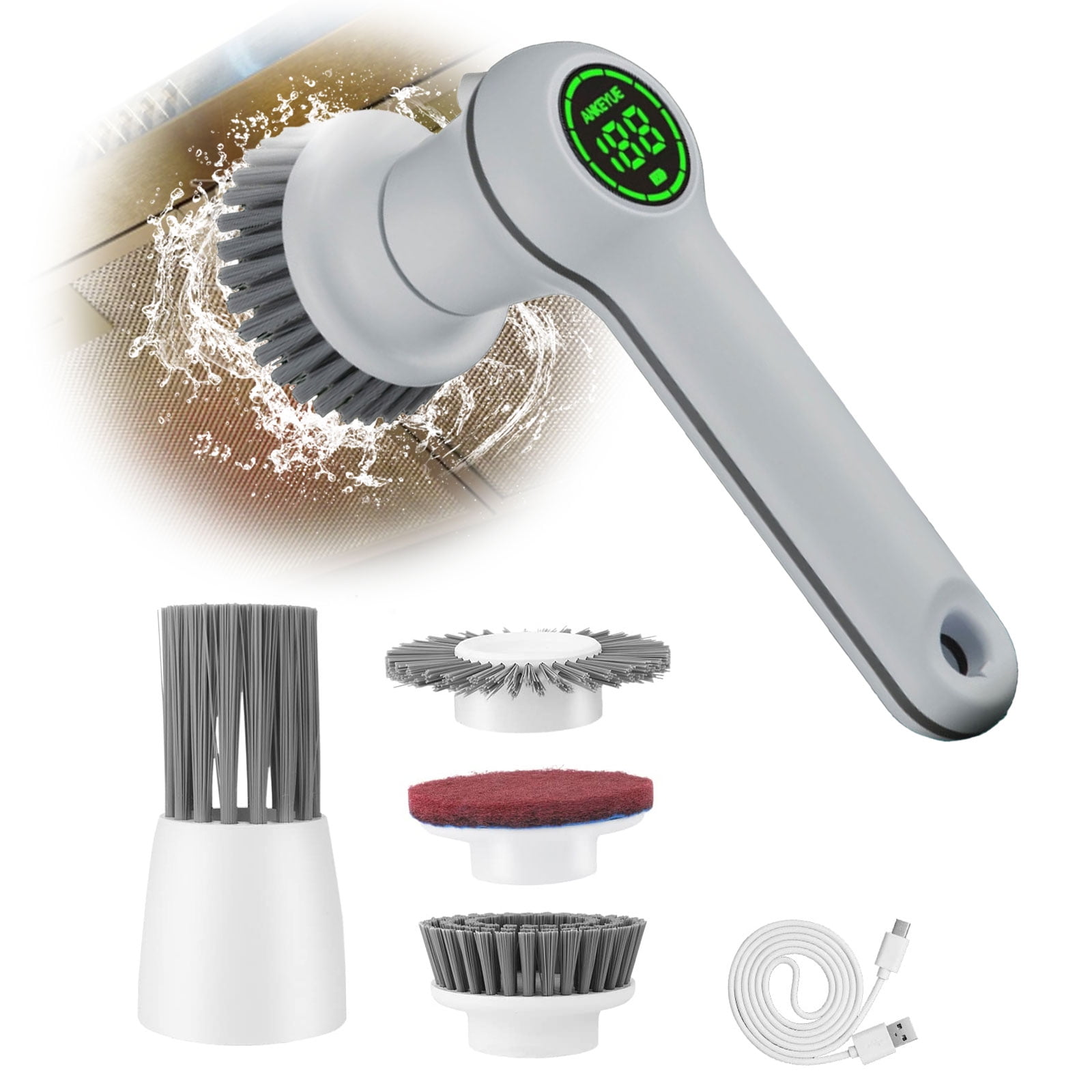 Hand-held electric cleaning brush Electric spin washer Cordless ...