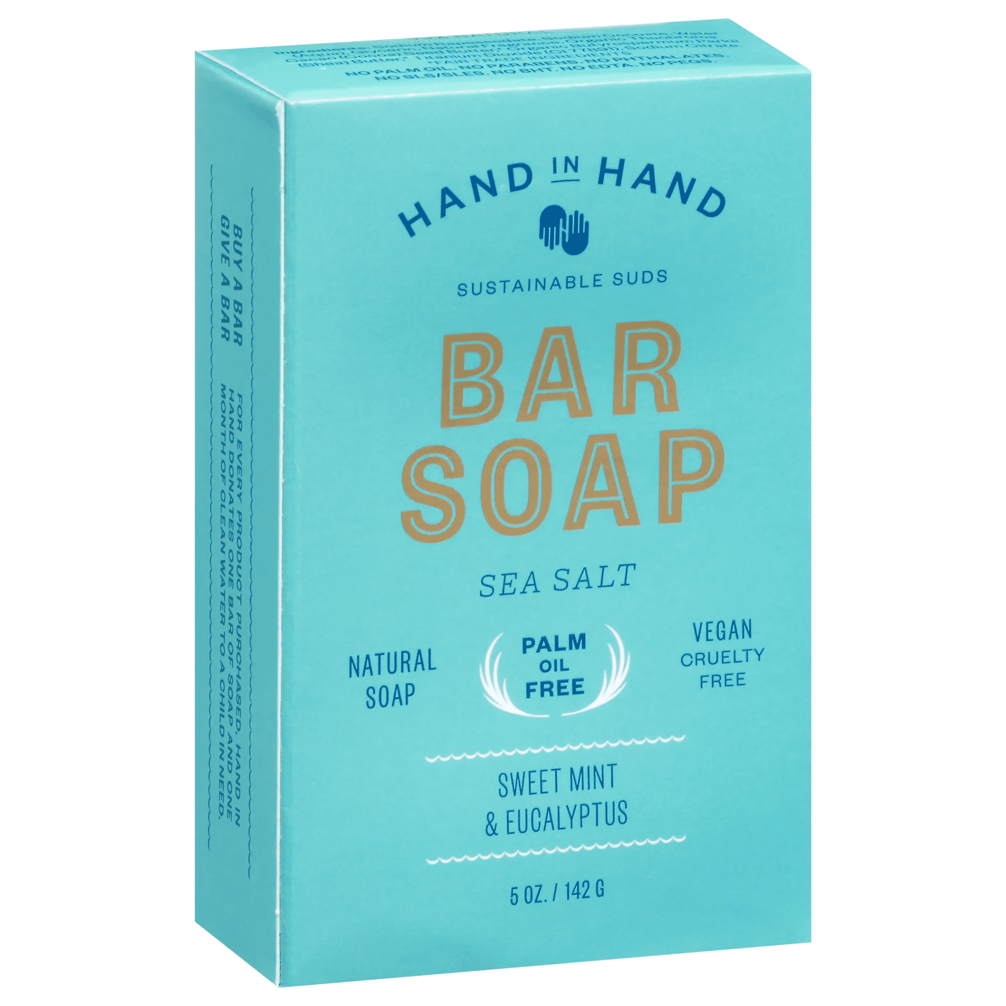 Hand in Hand Sweet Mint & Eucalyptus Sea Salt Bar Soap, 5 OZ - Walmart.com