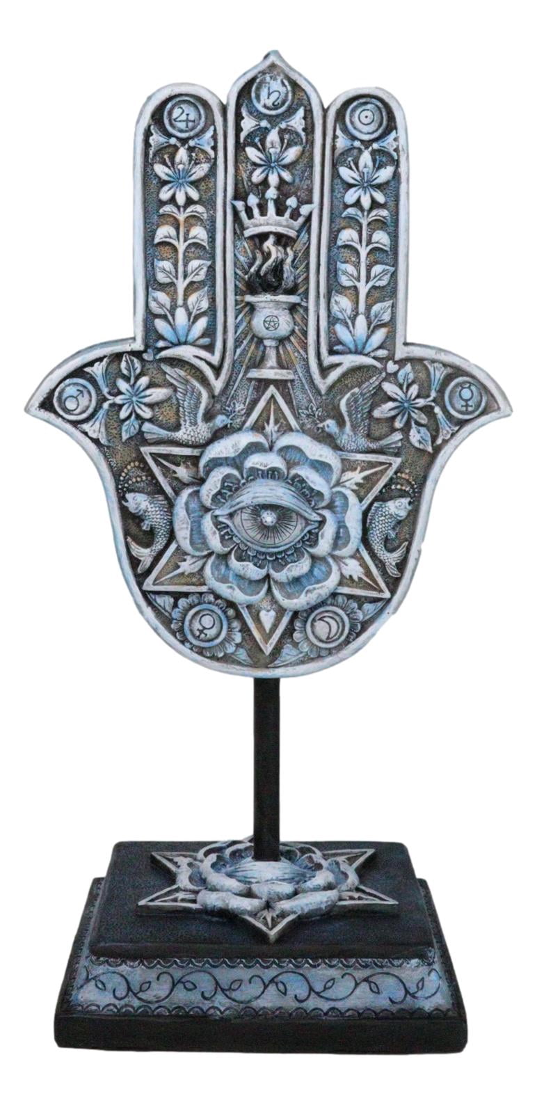 Hand of God Hamsa Palm With Magen David Star Eye of Providence Figurine ...