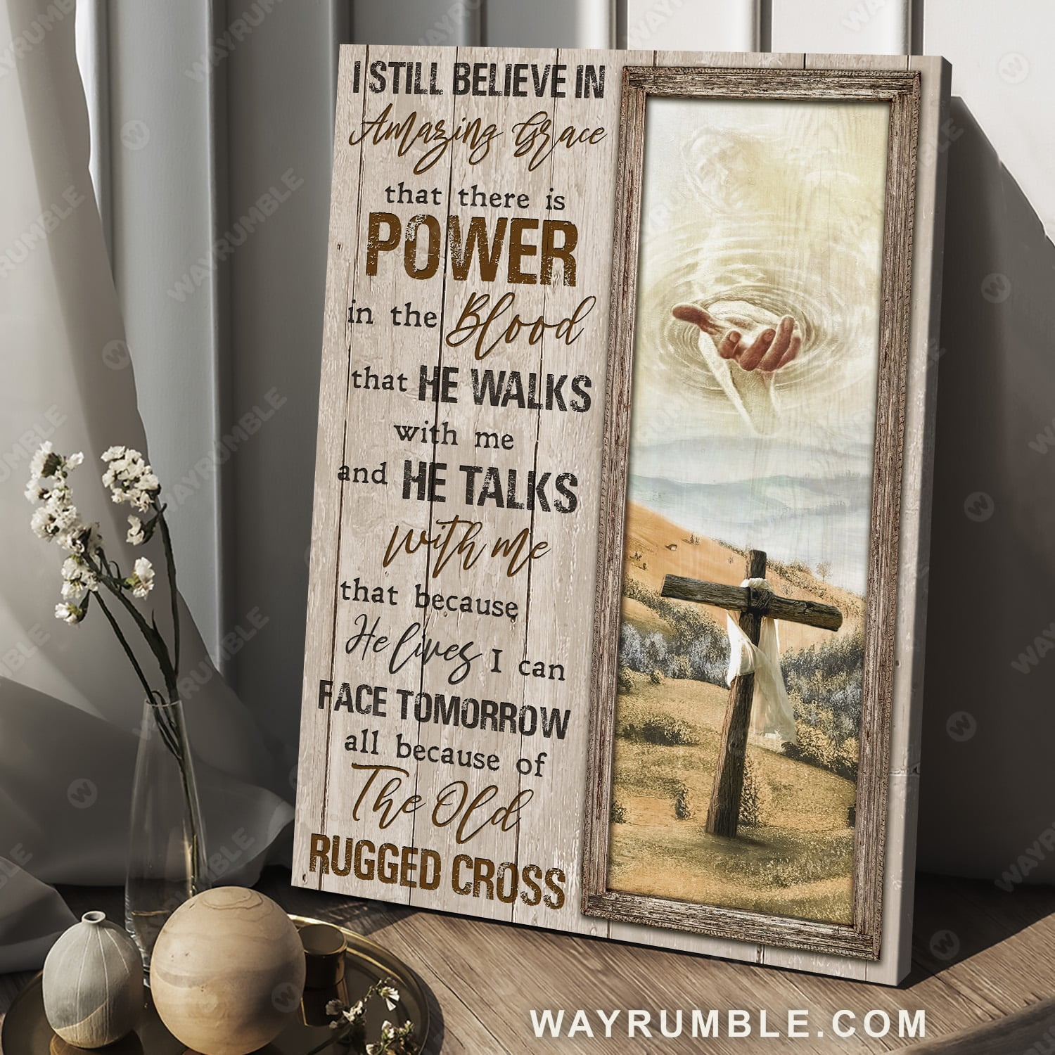Hand of God, The rugged cross, Mountain landscape, I still believe in ...